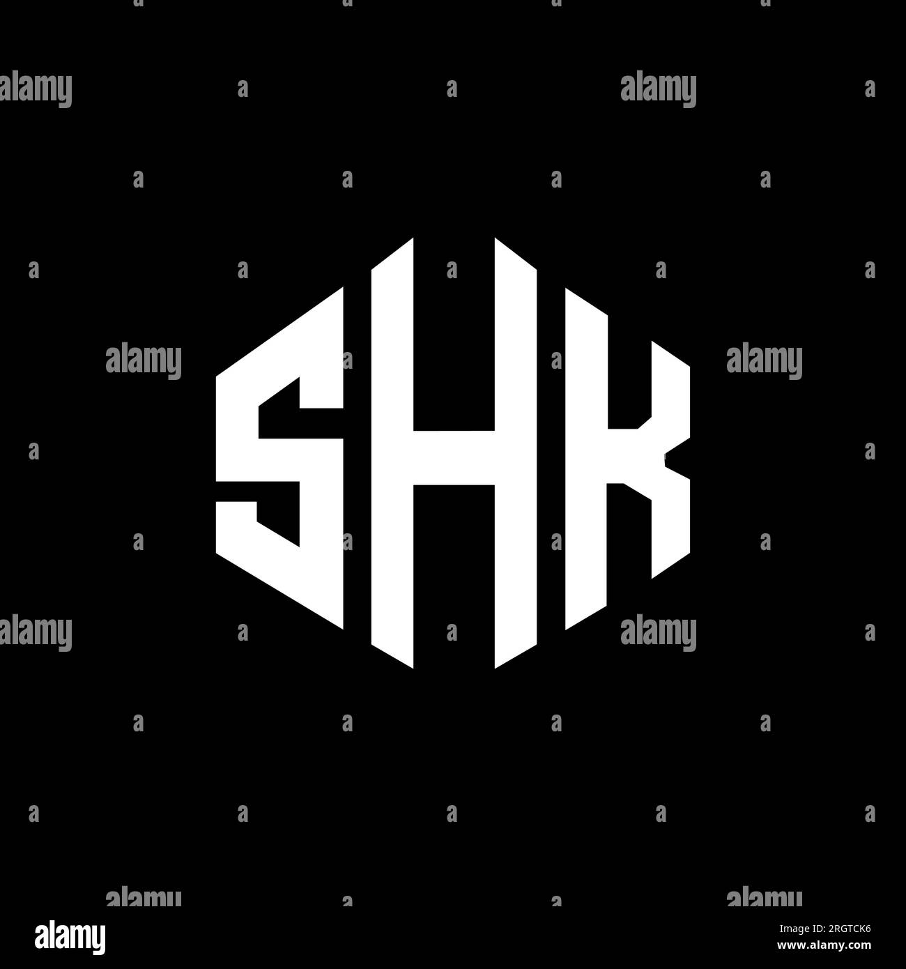 SHK letter logo design with polygon shape. SHK polygon and cube shape ...