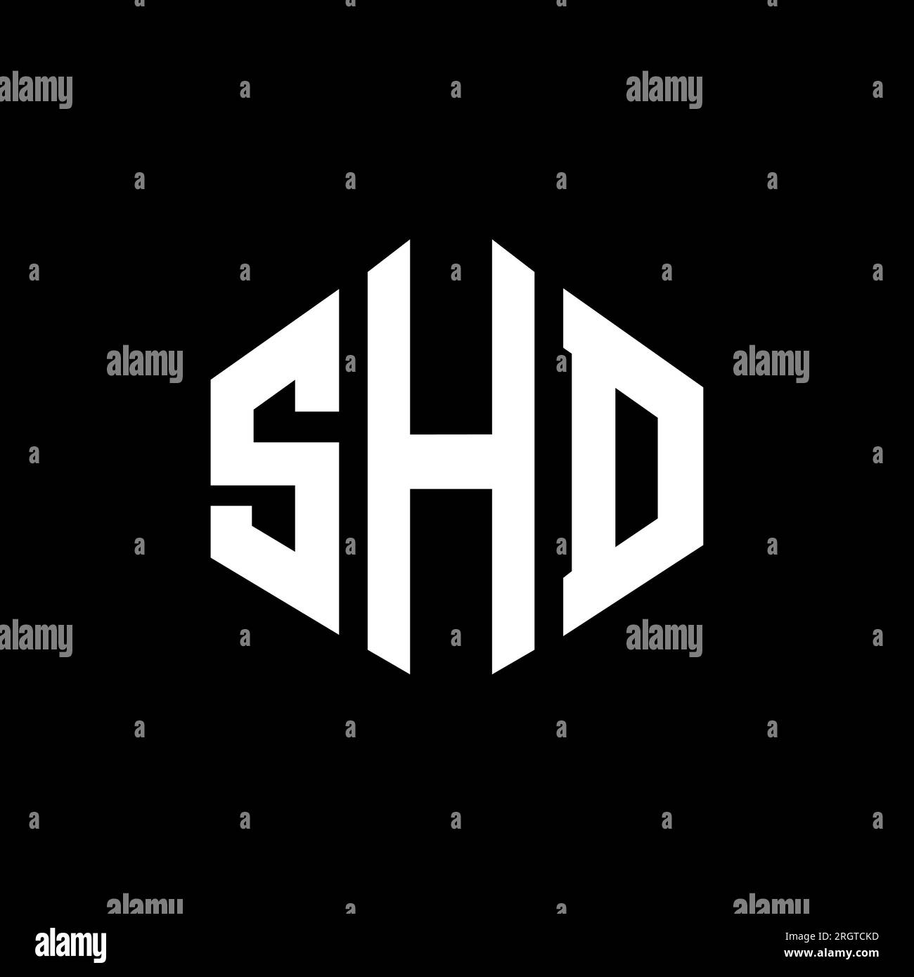 SHD letter logo design with polygon shape. SHD polygon and cube shape ...