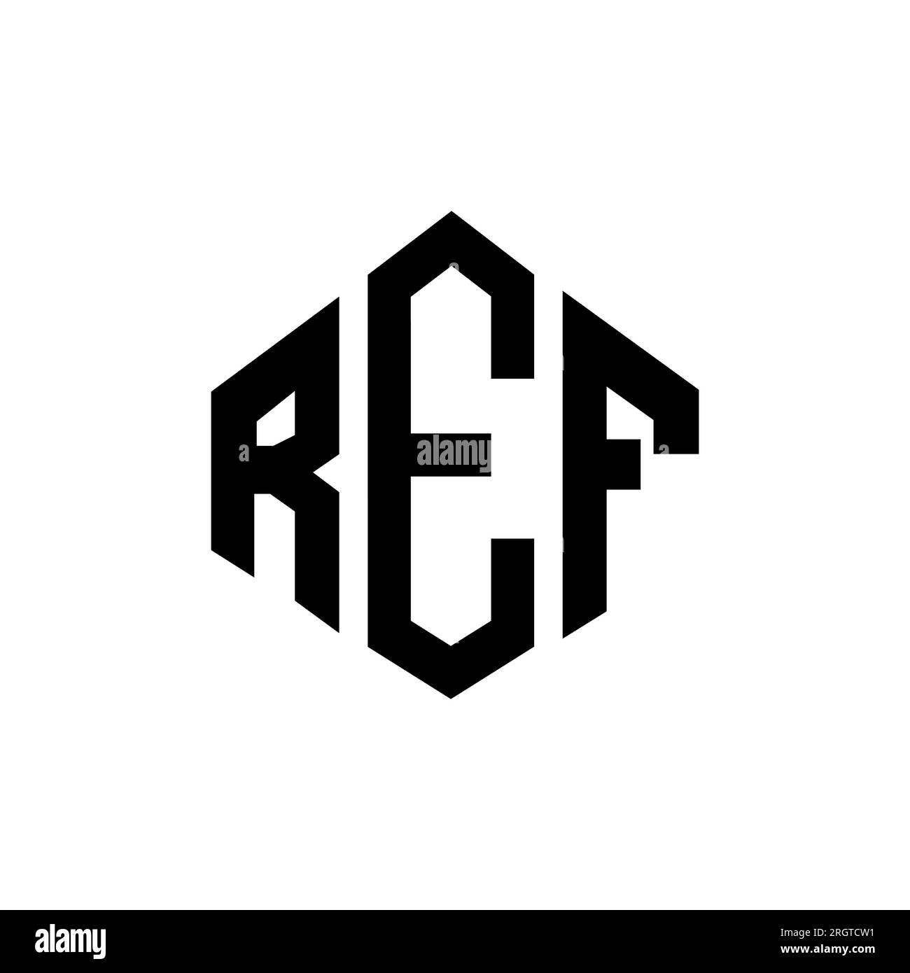 REF letter logo design with polygon shape. REF polygon and cube shape ...