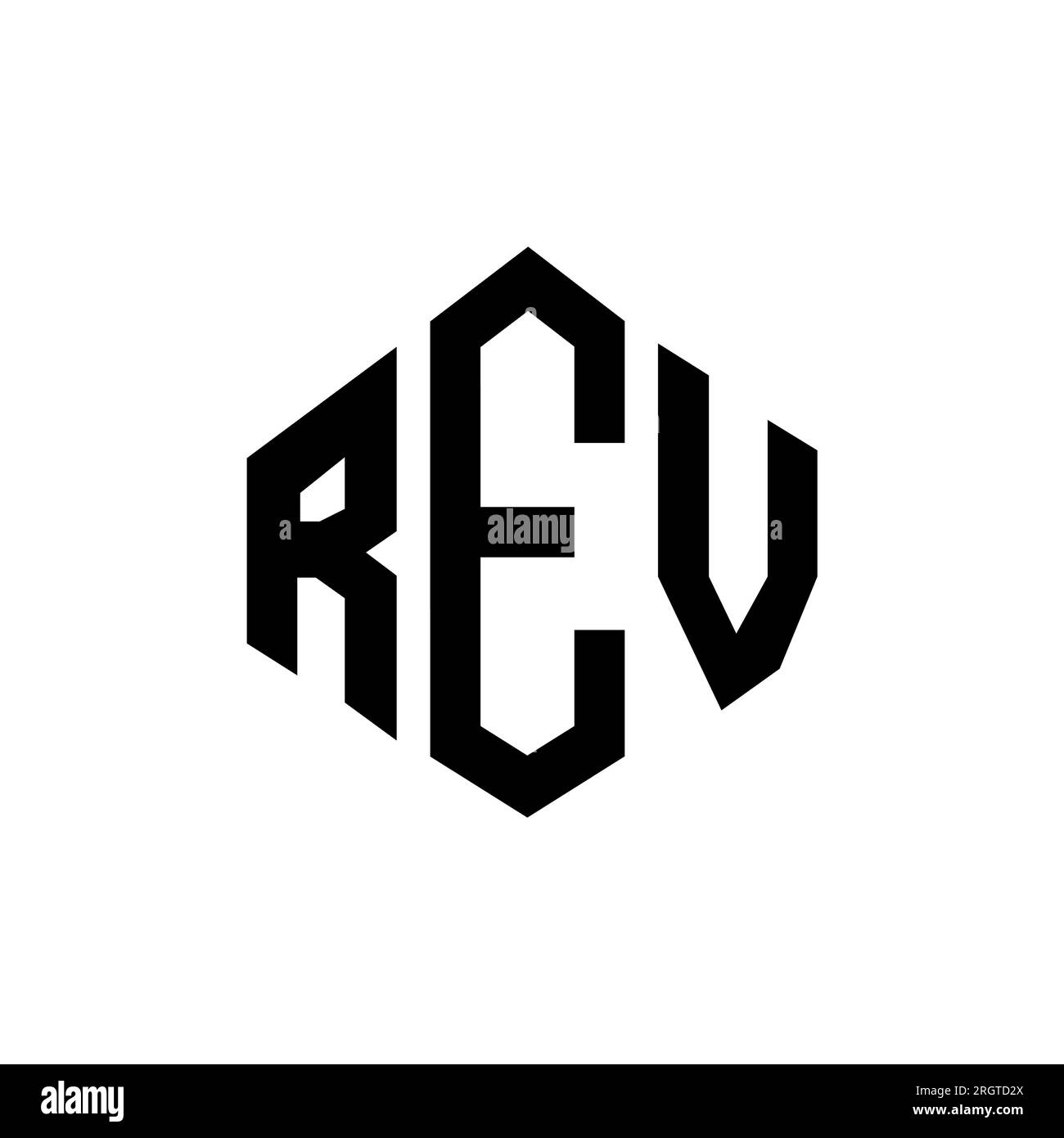 REV letter logo design with polygon shape. REV polygon and cube shape ...