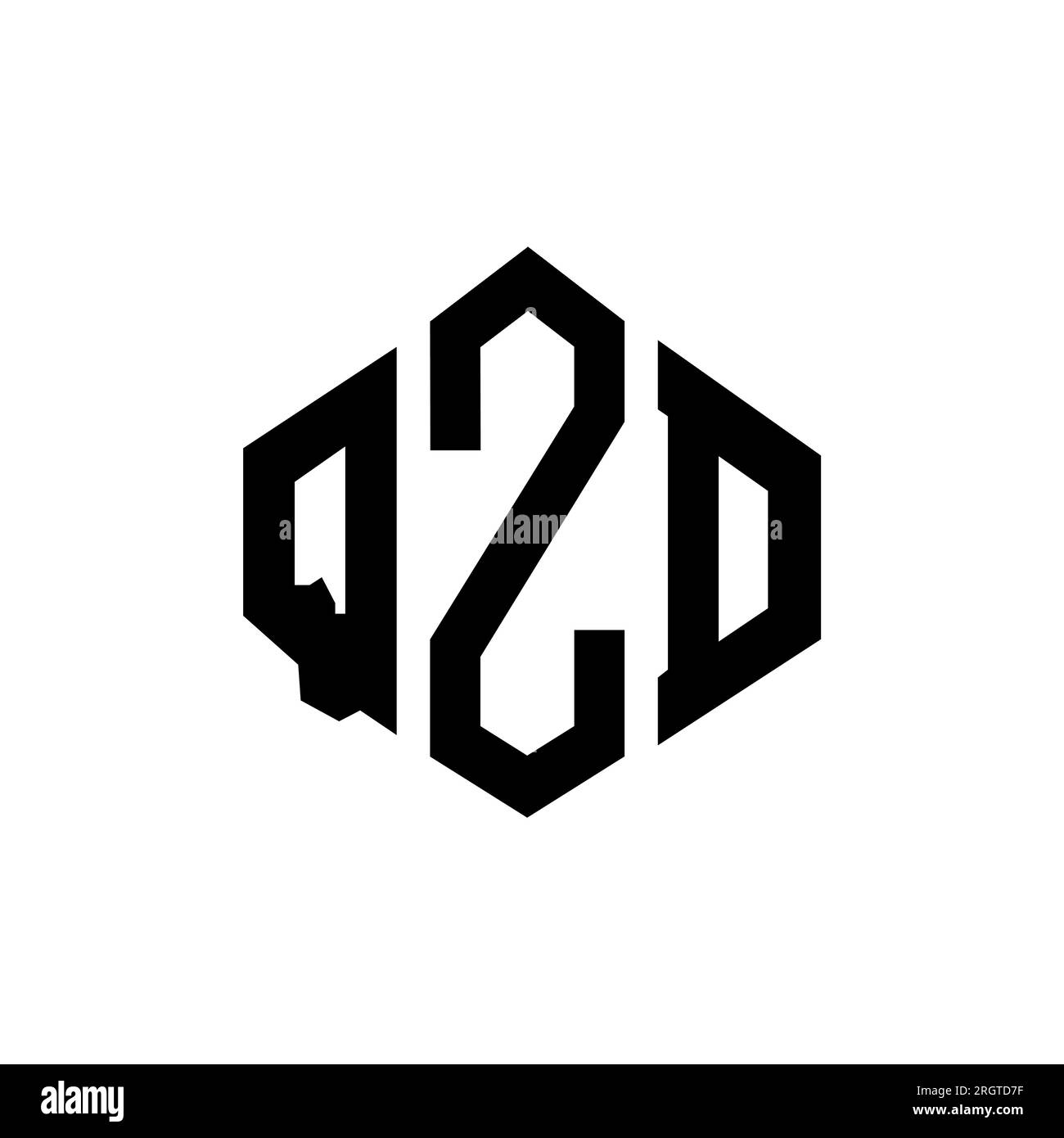 QZD letter logo design with polygon shape. QZD polygon and cube shape ...