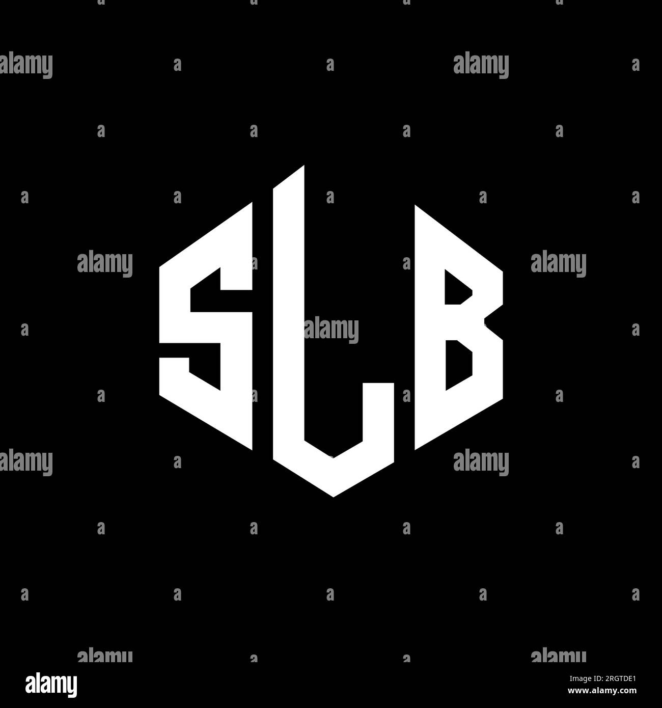 SLB letter logo design with polygon shape. SLB polygon and cube shape logo design. SLB hexagon ...