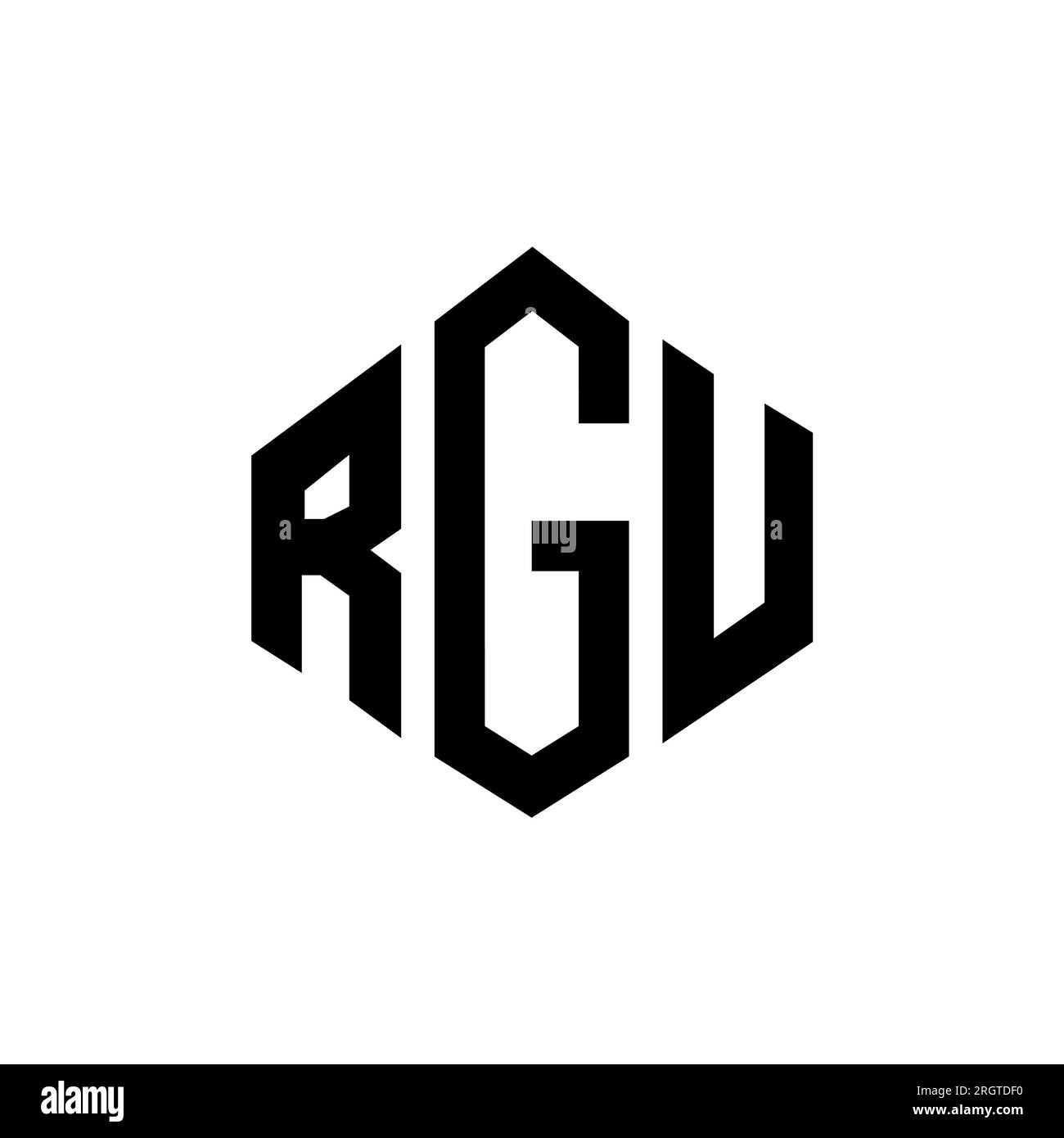 RGU letter logo design with polygon shape. RGU polygon and cube shape ...