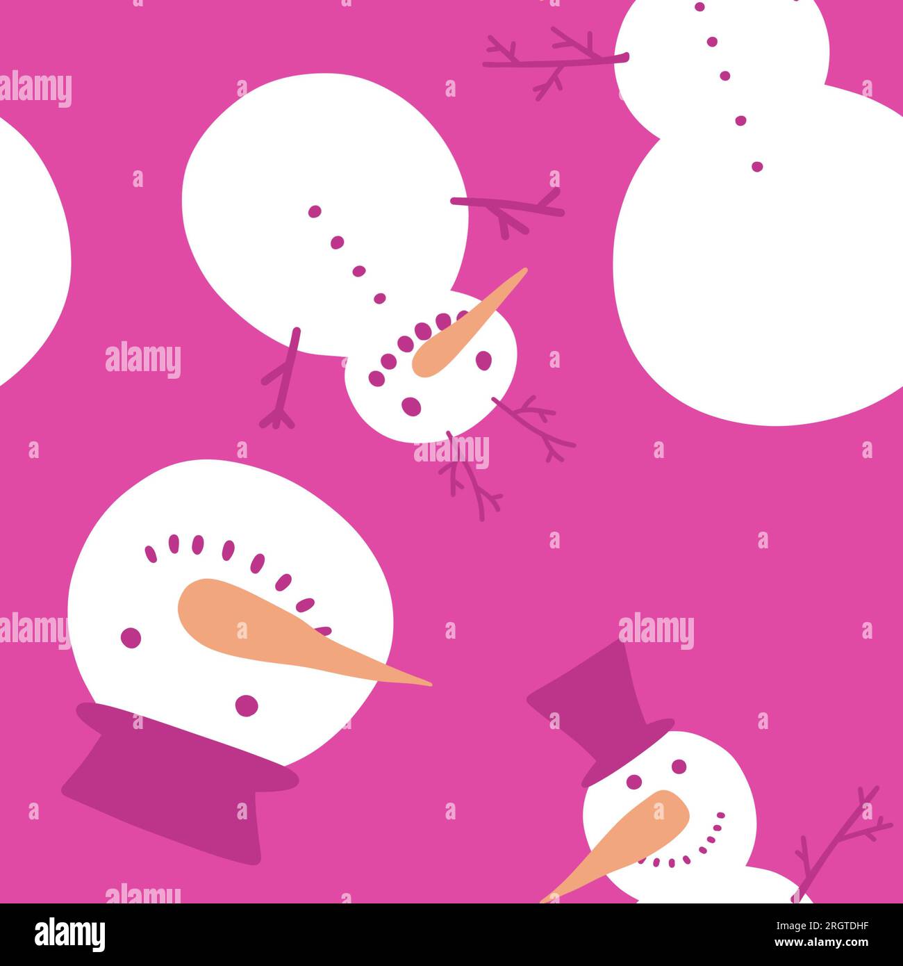 Christmas cartoon snowman seamless ice and hat and carrot pattern for ...