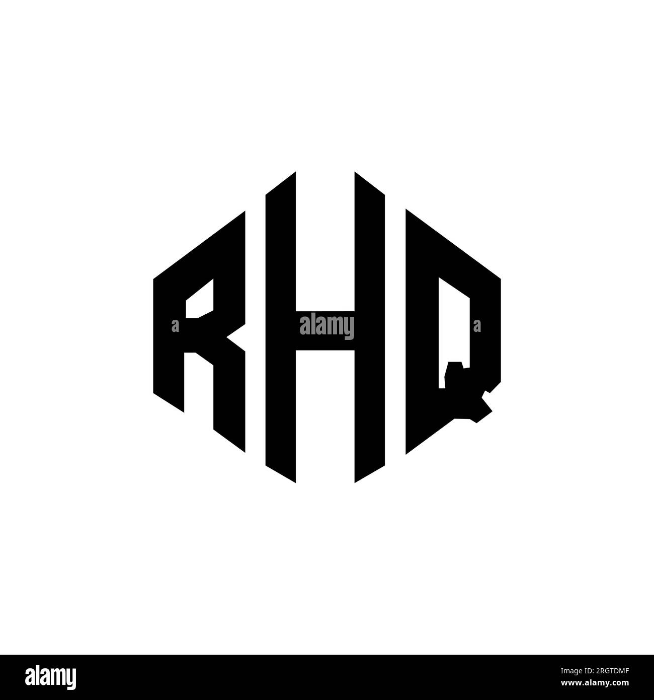 RHQ letter logo design with polygon shape. RHQ polygon and cube shape ...