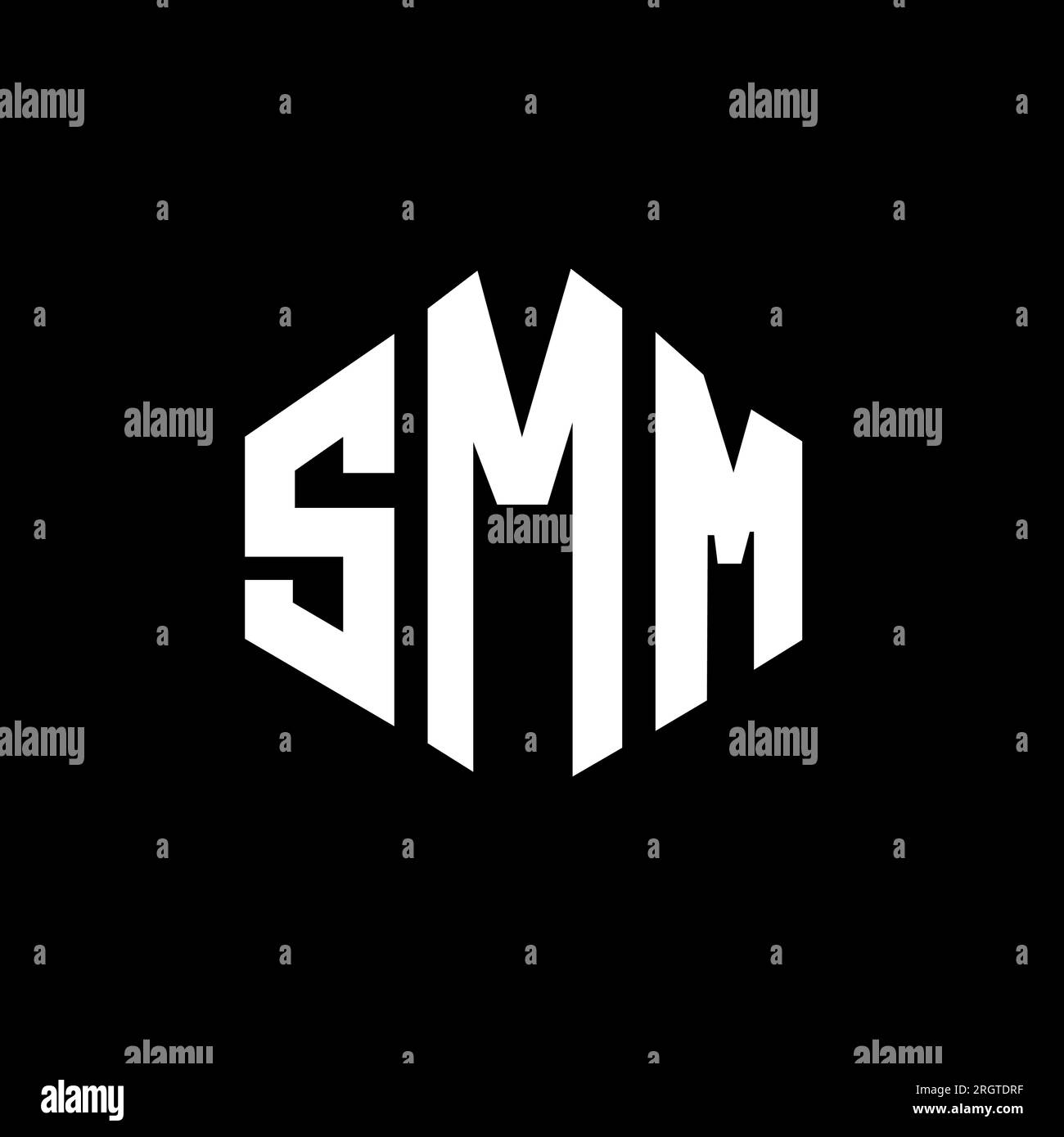 SMM letter logo design with polygon shape. SMM polygon and cube shape ...