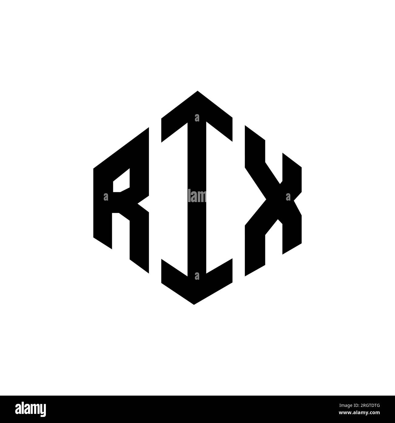 RIX letter logo design with polygon shape. RIX polygon and cube shape ...