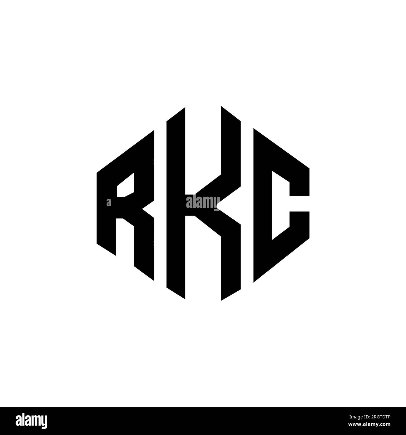 RKC letter logo design with polygon shape. RKC polygon and cube shape ...