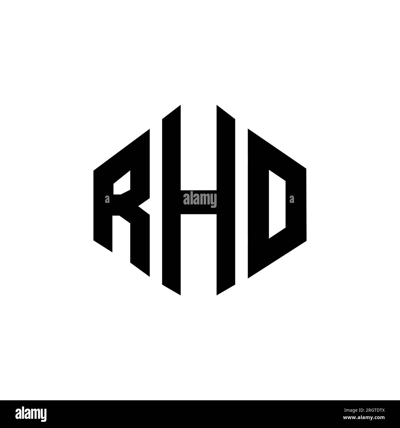 RHO letter logo design with polygon shape. RHO polygon and cube shape ...
