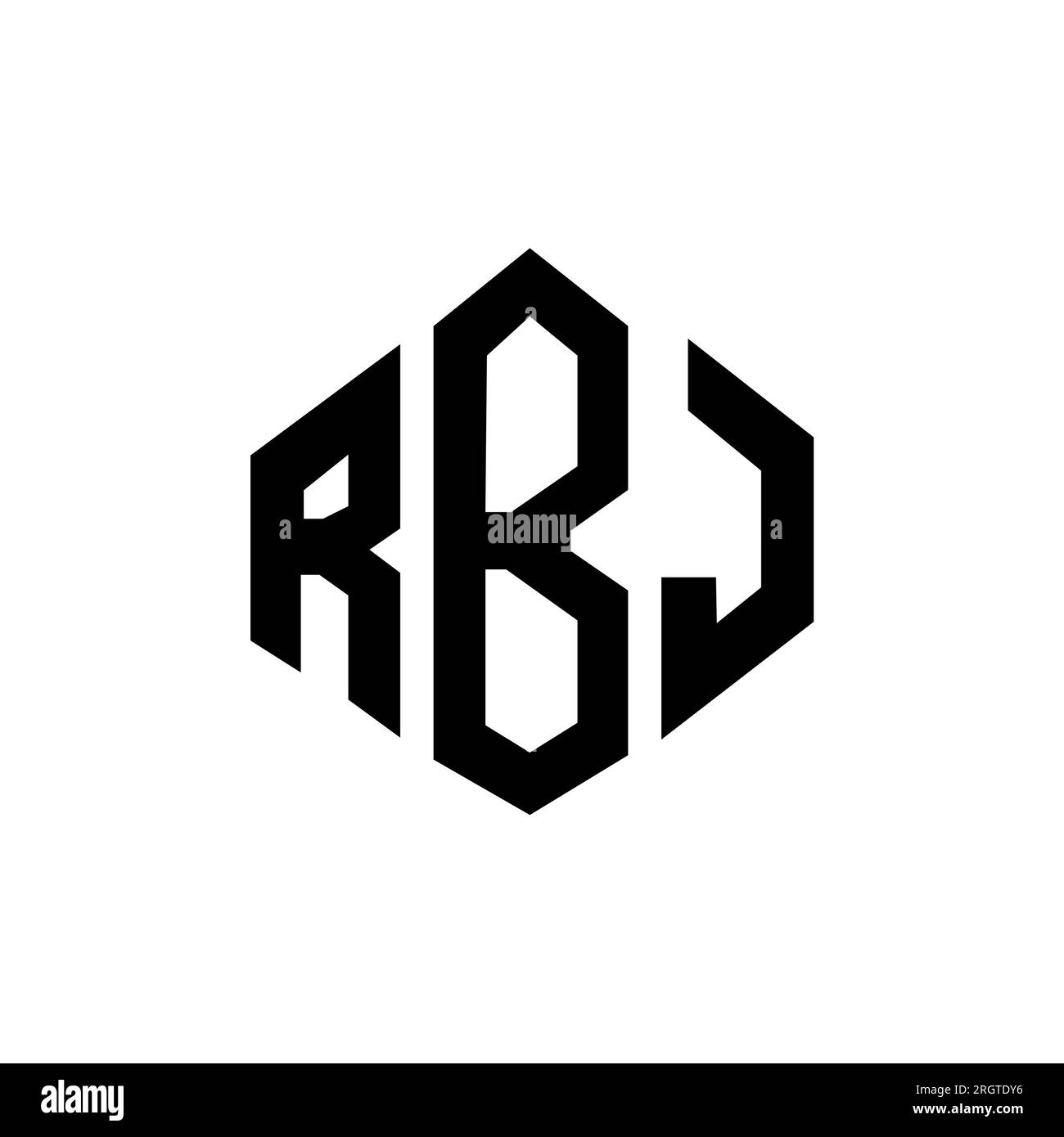 RBJ letter logo design with polygon shape. RBJ polygon and cube shape ...