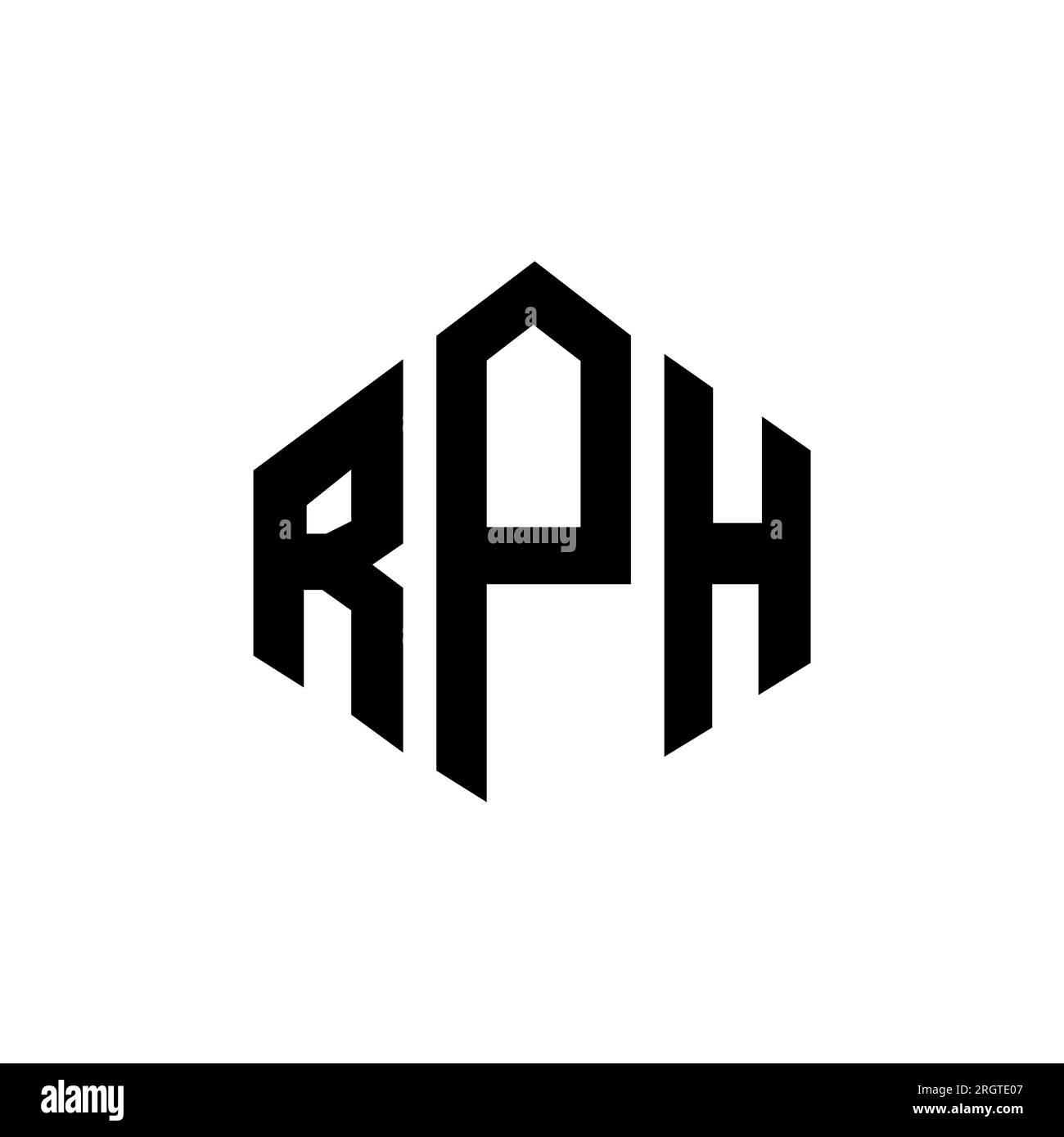 RPH letter logo design with polygon shape. RPH polygon and cube shape ...