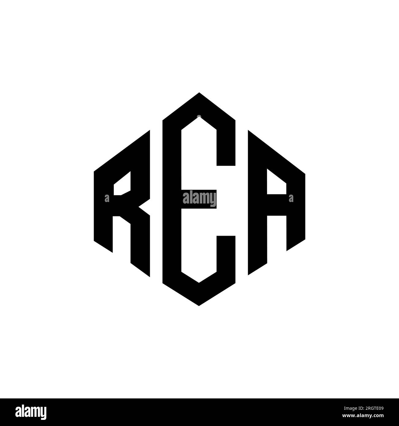 REA letter logo design with polygon shape. REA polygon and cube shape ...