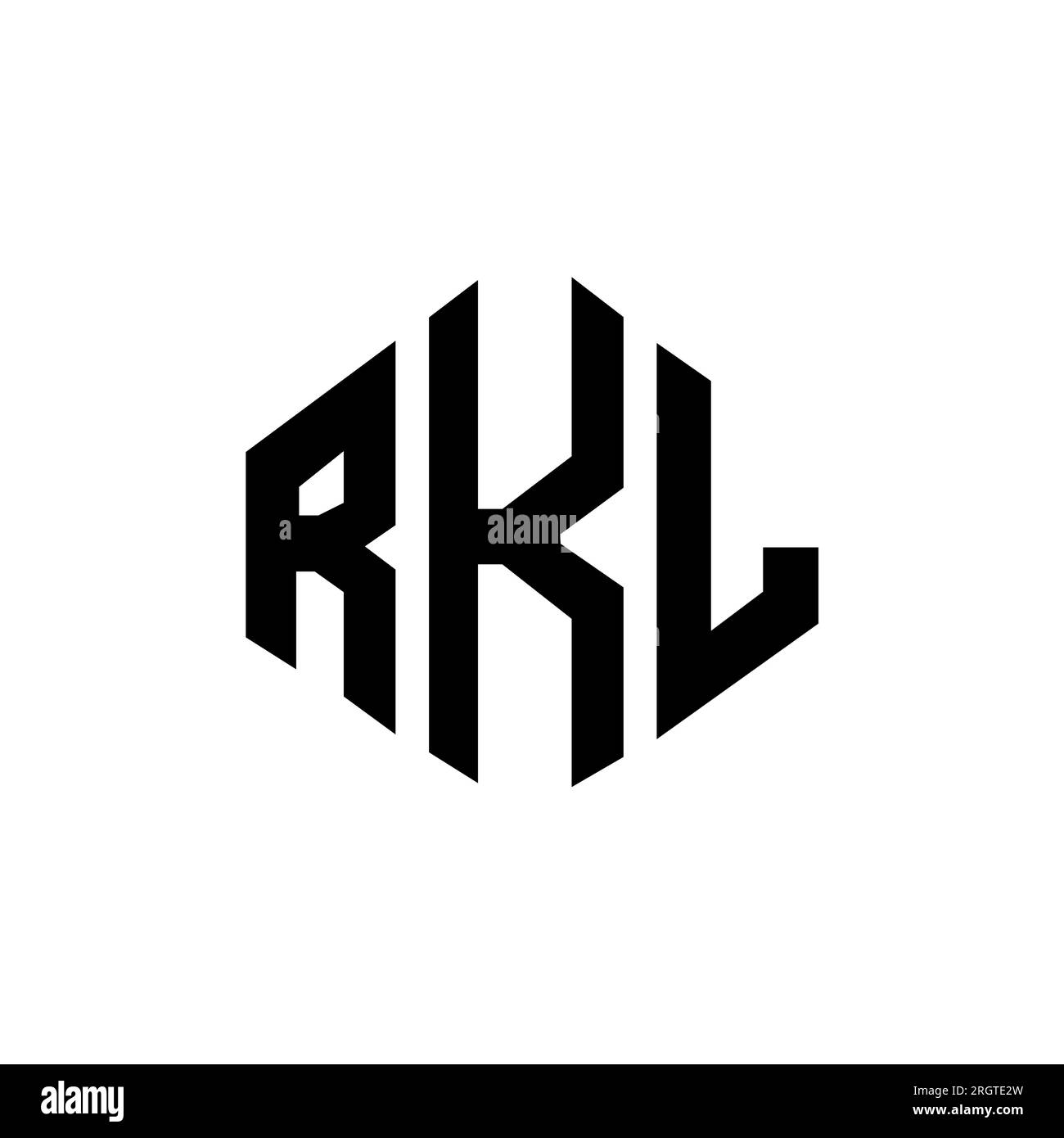 RKL letter logo design with polygon shape. RKL polygon and cube shape ...
