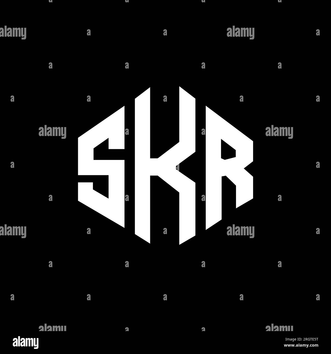 SKR letter logo design with polygon shape. SKR polygon and cube shape logo design. SKR hexagon ...