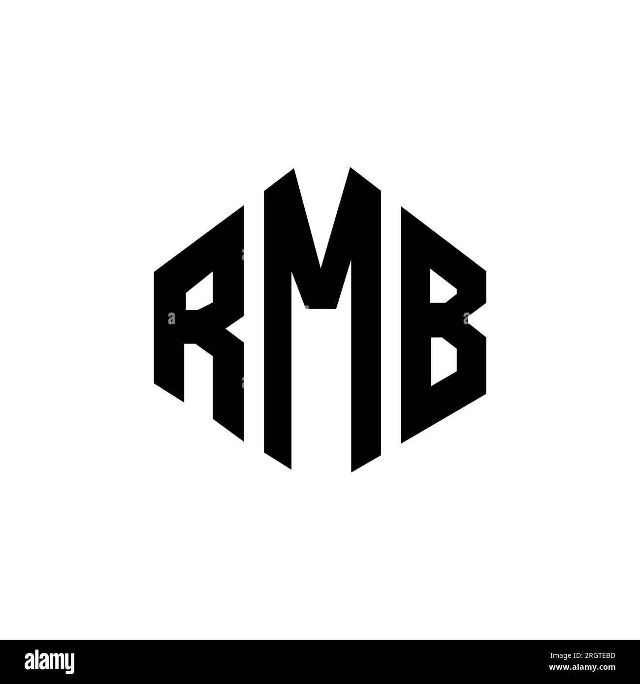 RMB letter logo design with polygon shape. RMB polygon and cube shape ...