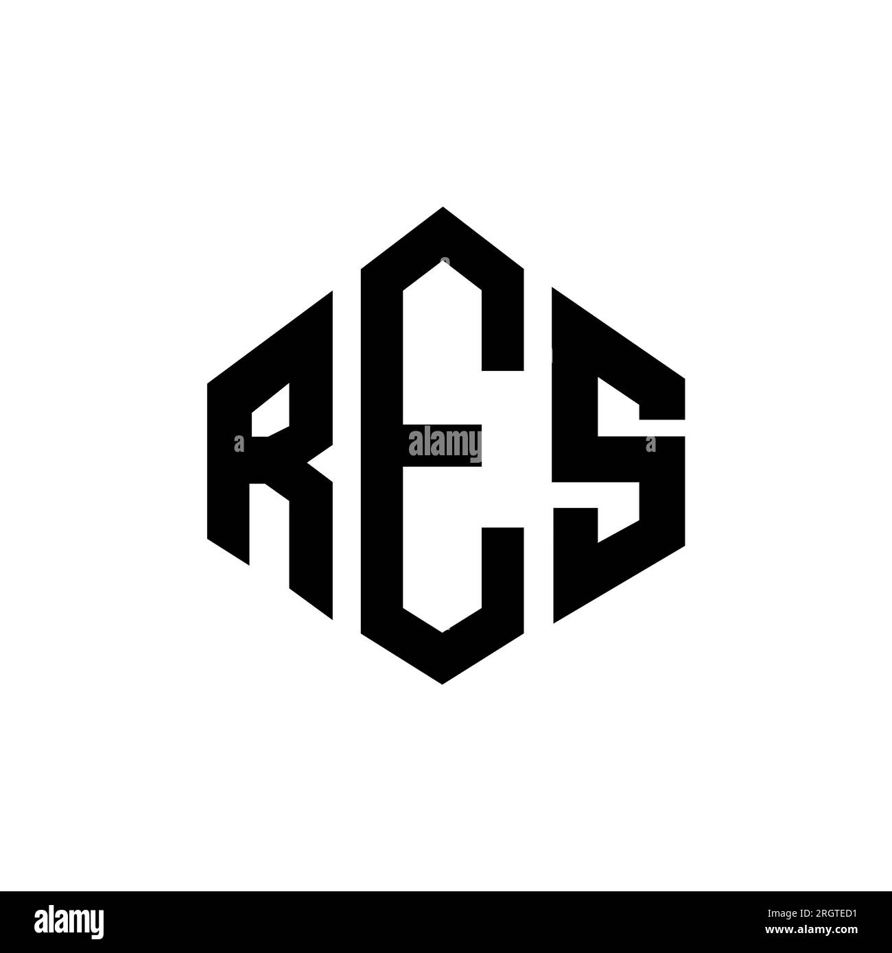 RES letter logo design with polygon shape. RES polygon and cube shape ...