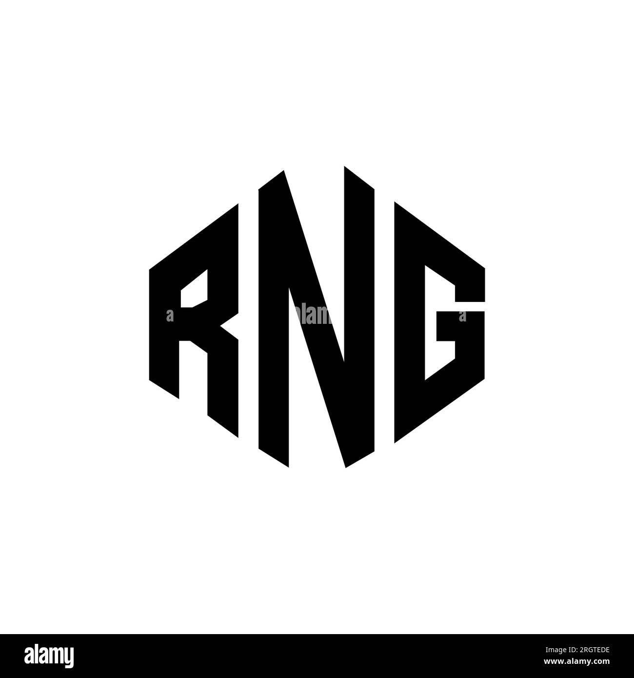 RNG letter logo design with polygon shape. RNG polygon and cube shape ...