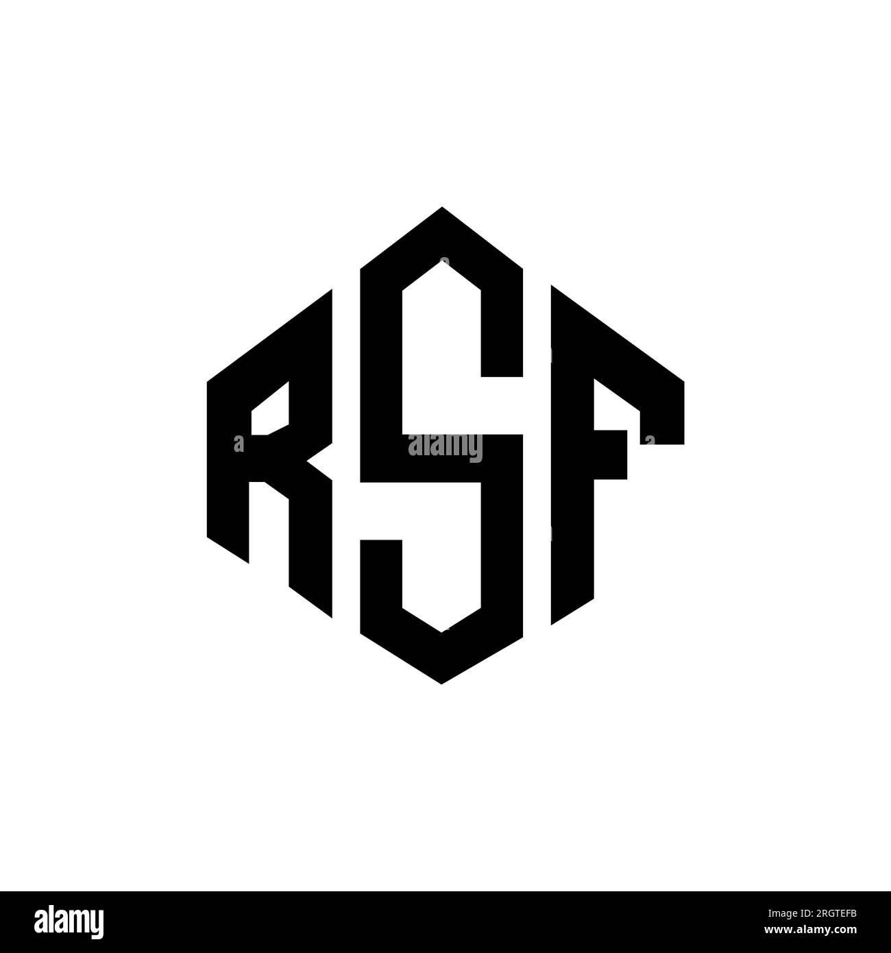 RSF letter logo design with polygon shape. RSF polygon and cube shape ...