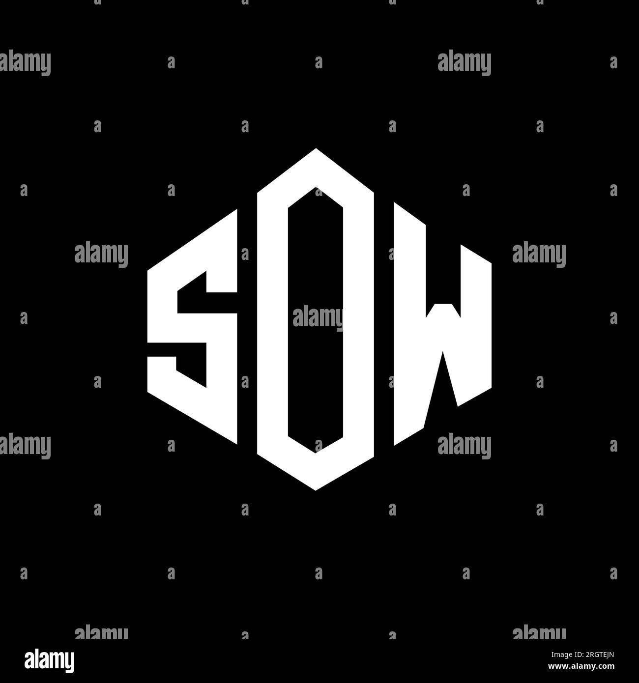 SOW letter logo design with polygon shape. SOW polygon and cube shape ...