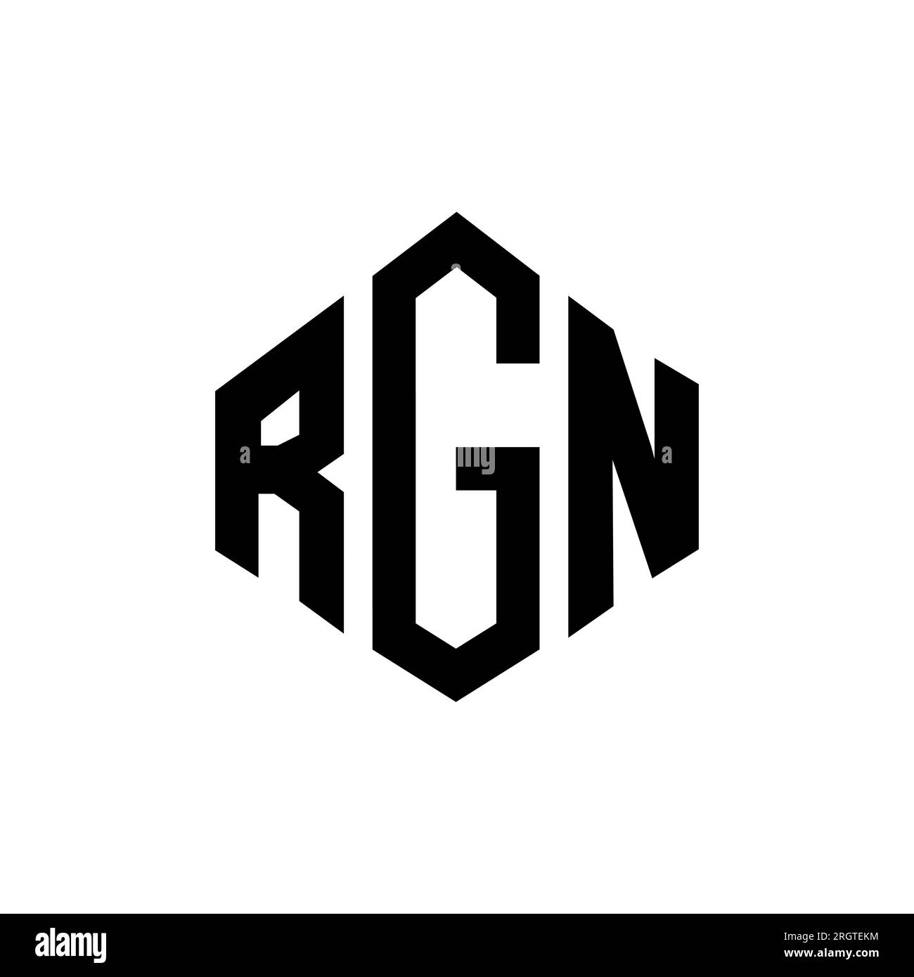 RGN letter logo design with polygon shape. RGN polygon and cube shape logo design. RGN hexagon ...