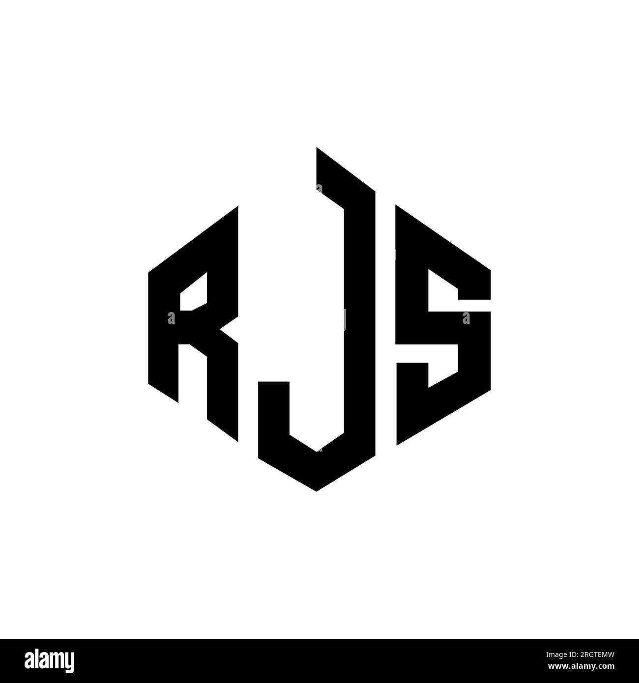 RJS letter logo design with polygon shape. RJS polygon and cube shape ...