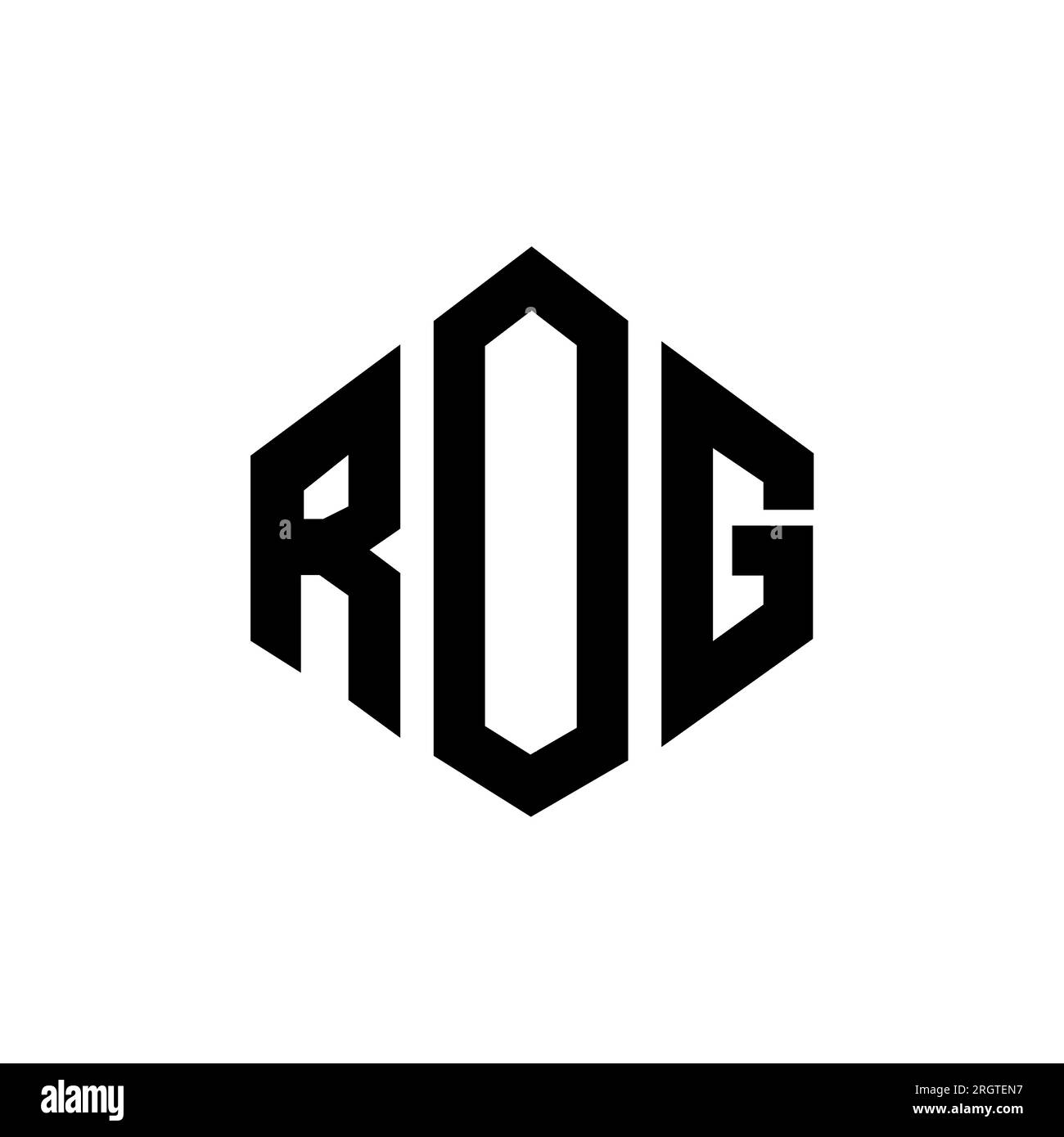 ROG letter logo design with polygon shape. ROG polygon and cube shape ...