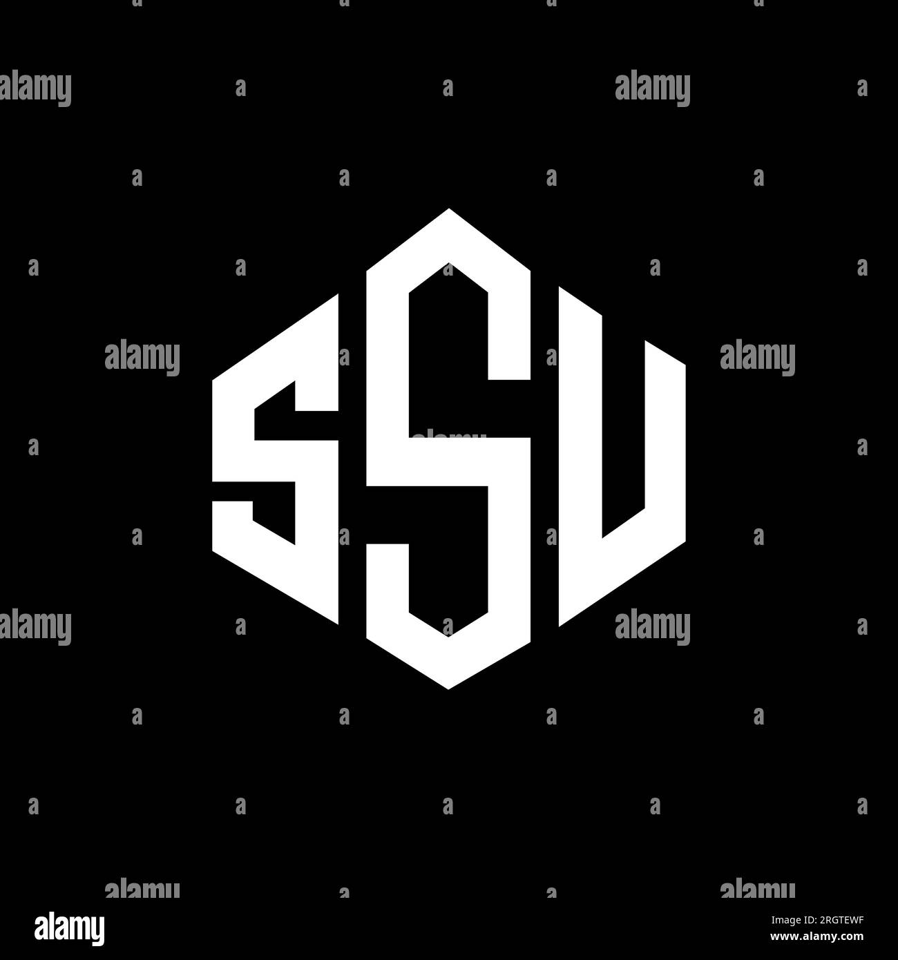 SSU letter logo design with polygon shape. SSU polygon and cube shape ...