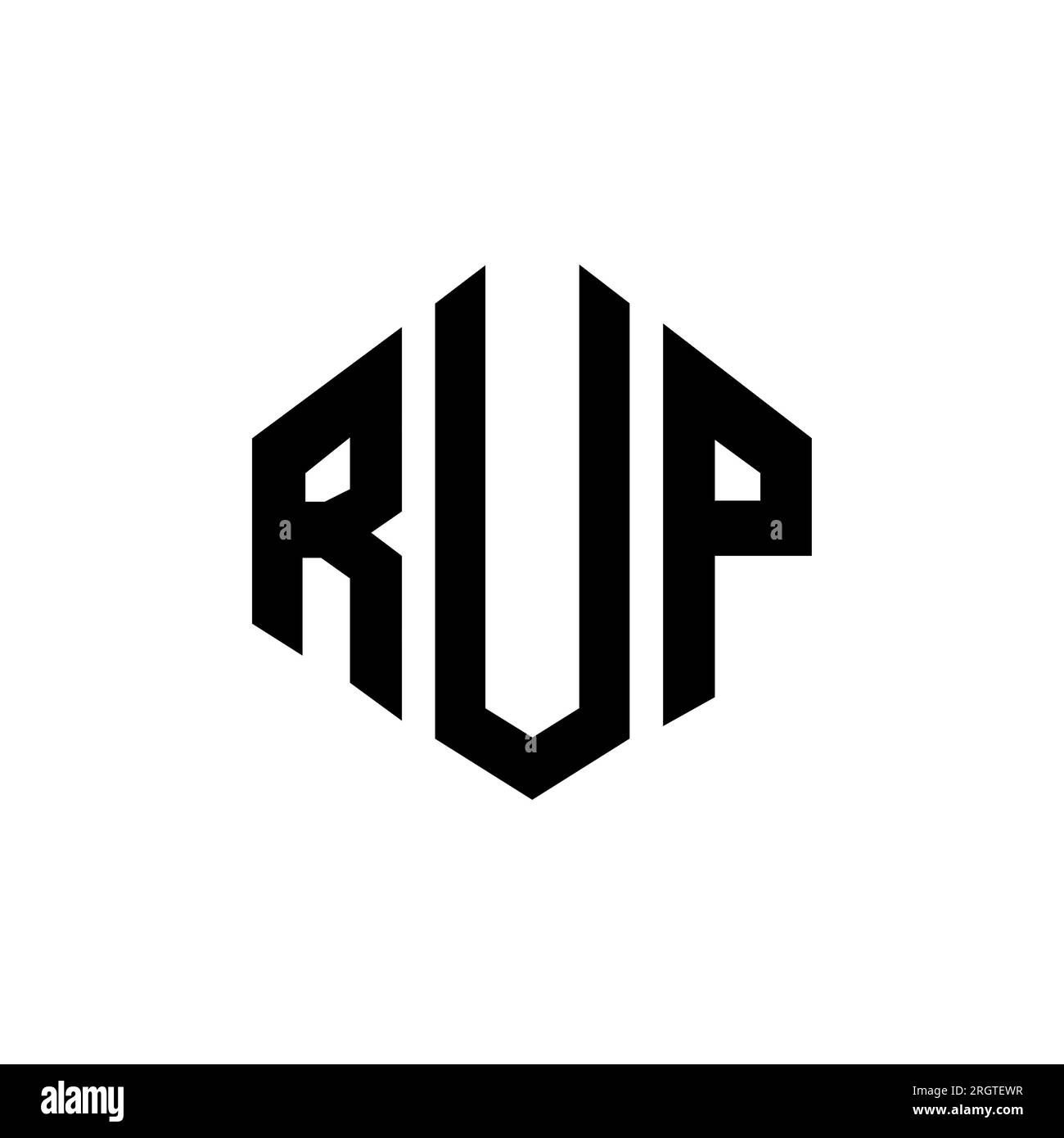 RUP letter logo design with polygon shape. RUP polygon and cube shape ...