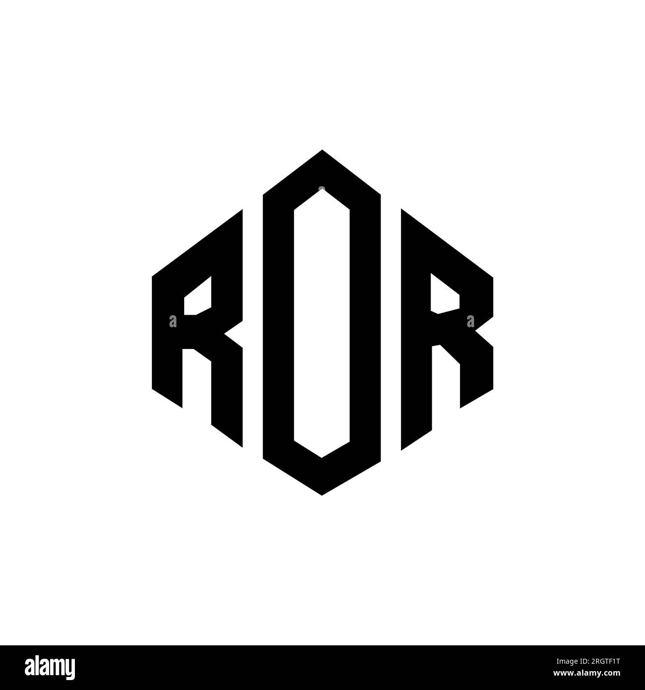 ROR letter logo design with polygon shape. ROR polygon and cube shape ...