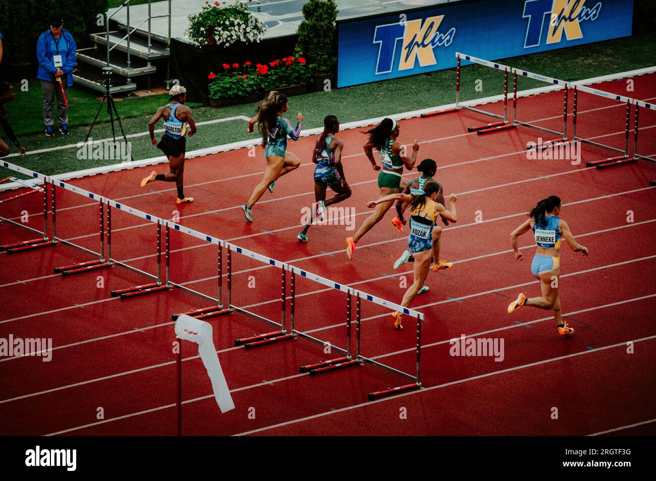 OSTRAVA, CZECHIA, JUNE 27, 2023: Female Sprinters Competing in 100m ...