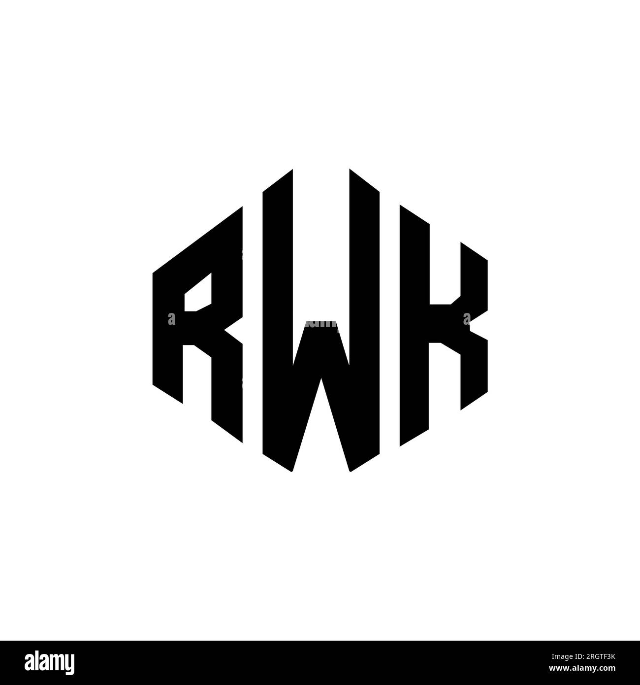 RWK letter logo design with polygon shape. RWK polygon and cube shape ...
