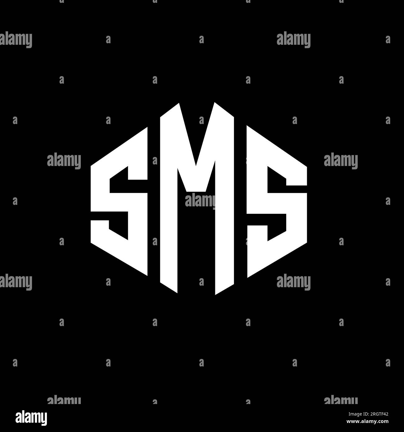 SMS letter logo design with polygon shape. SMS polygon and cube shape ...