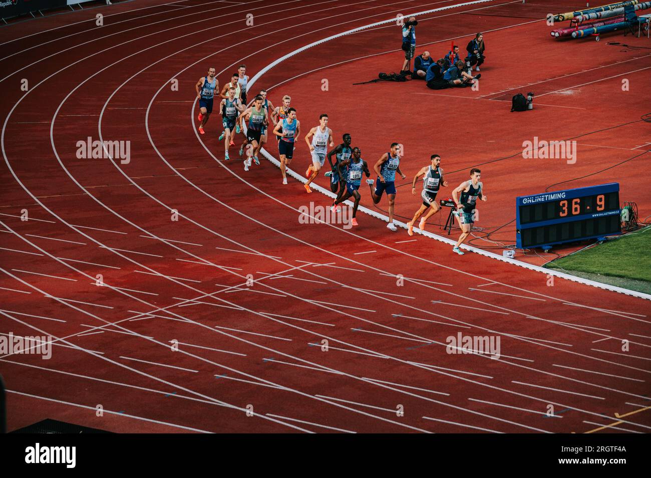 OSTRAVA, CZECHIA, JUNE 27, 2023: Male Runners Engaged in 800m Race ...