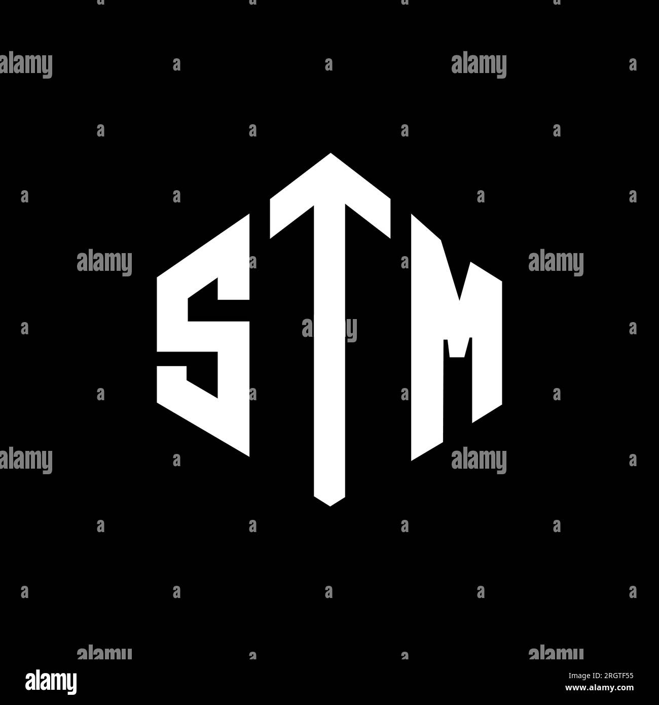 STM letter logo design with polygon shape. STM polygon and cube shape ...