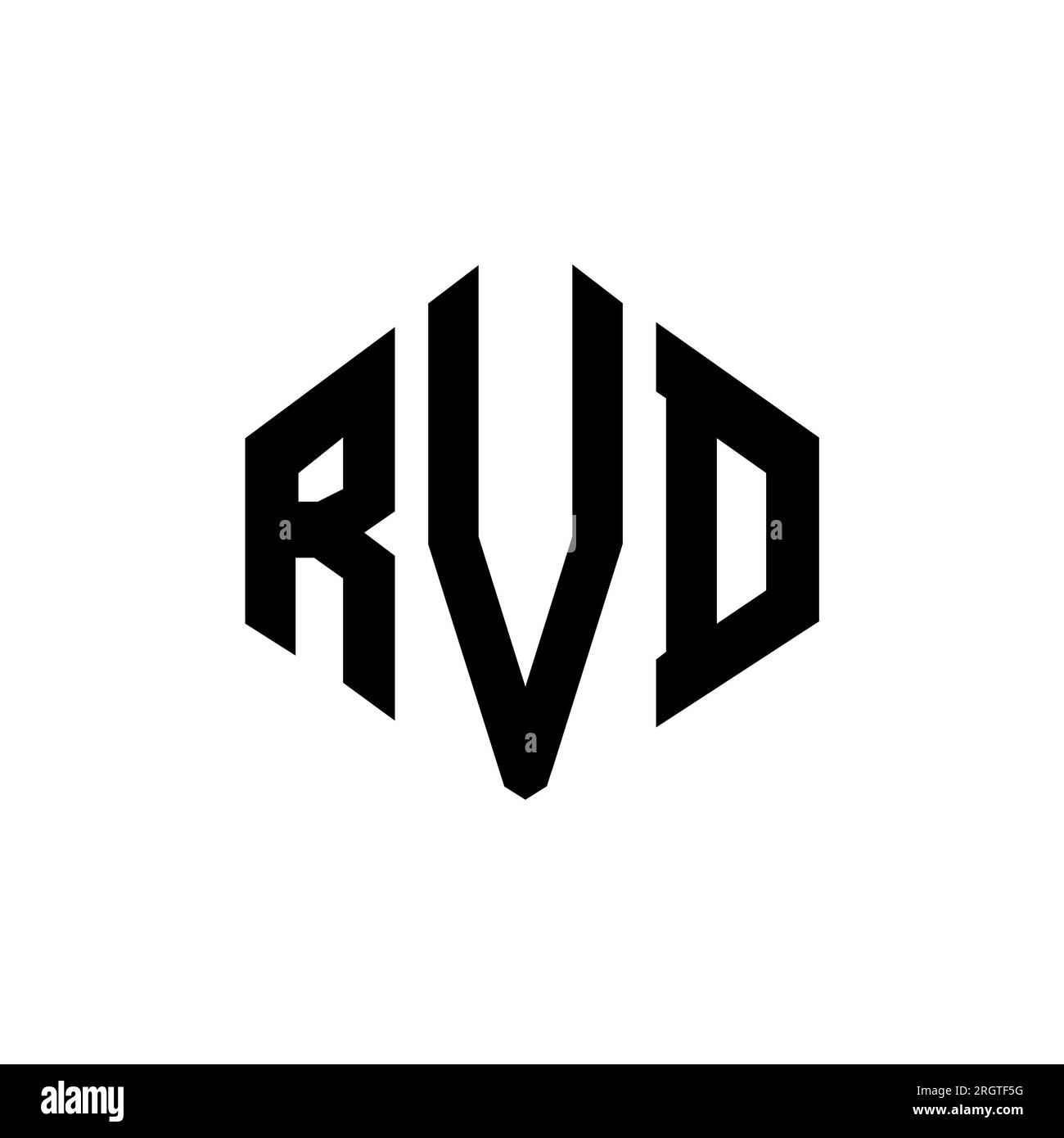 RVD letter logo design with polygon shape. RVD polygon and cube shape ...