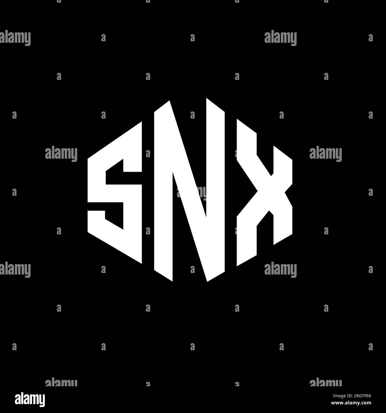 SNX letter logo design with polygon shape. SNX polygon and cube shape ...