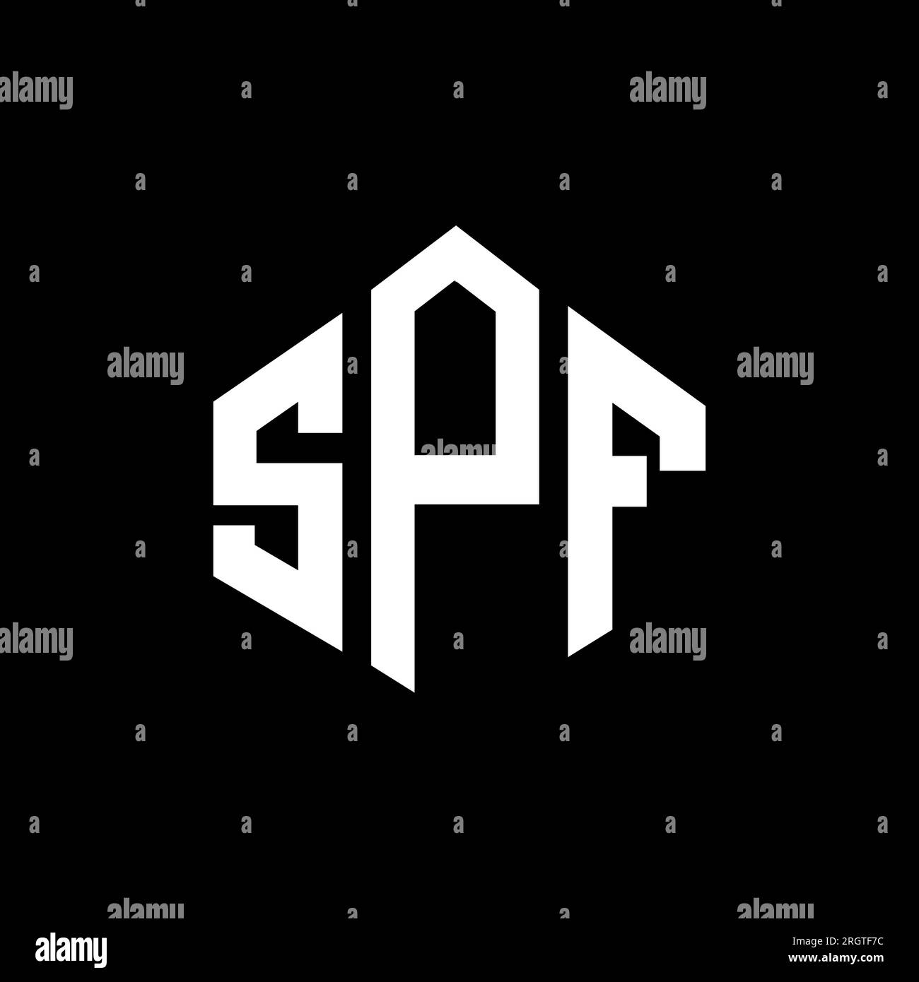 SPF letter logo design with polygon shape. SPF polygon and cube shape ...