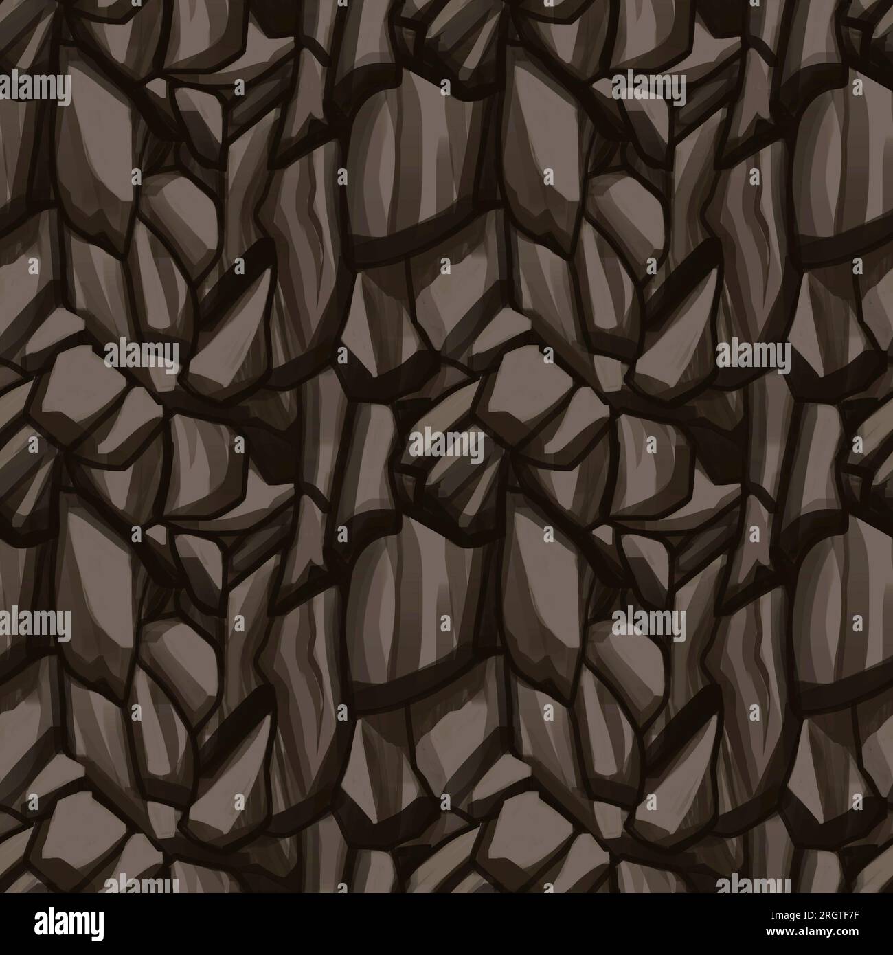 Illustration of hand drawn cartoon seamless rock or stone wall texture ...