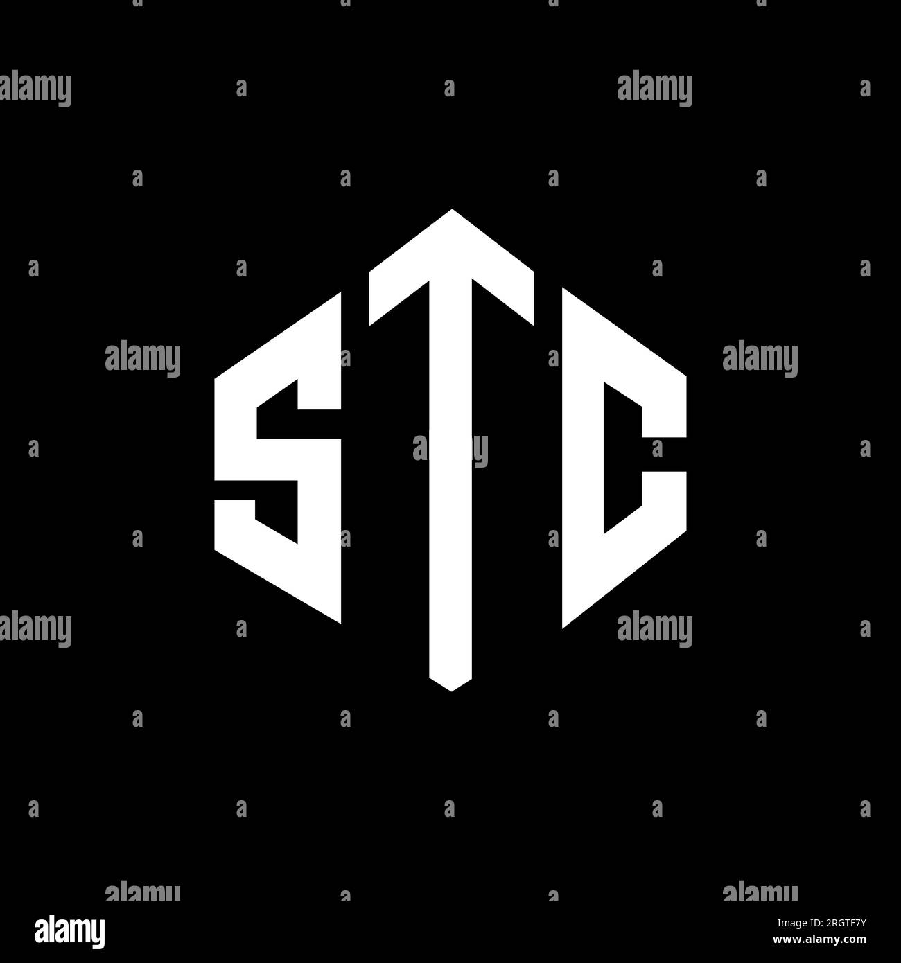 STC letter logo design with polygon shape. STC polygon and cube shape ...