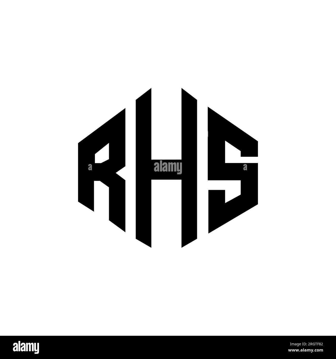 RHS letter logo design with polygon shape. RHS polygon and cube shape ...