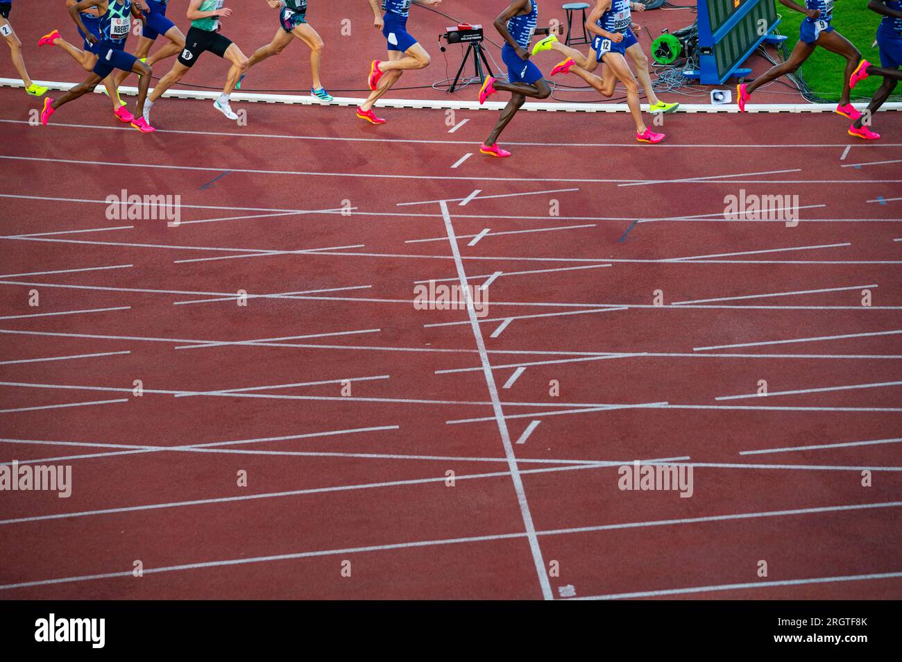 OSTRAVA, CZECHIA, JUNE 27, 2023: Legs of endurance Track and Field ...