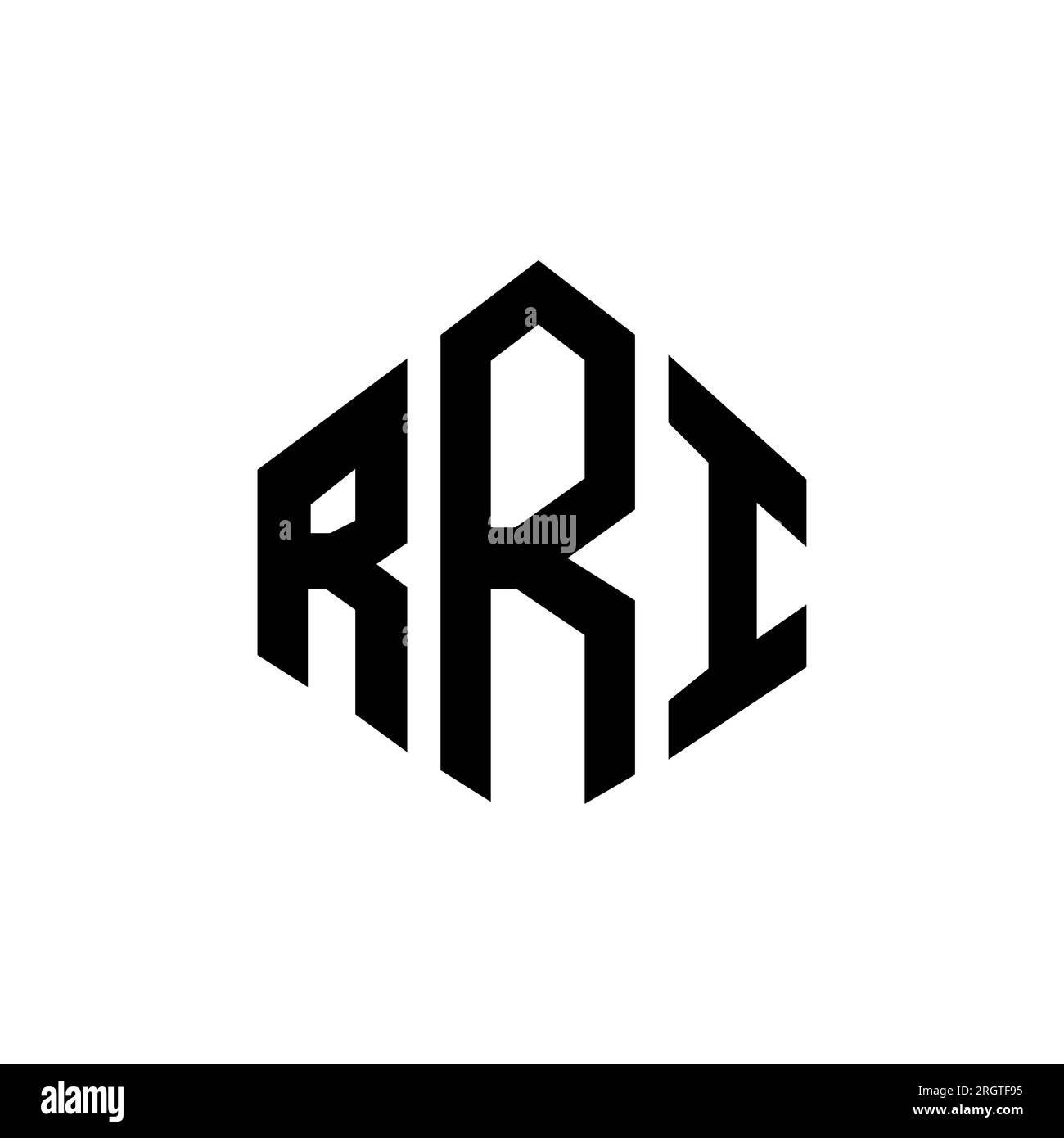 RRI letter logo design with polygon shape. RRI polygon and cube shape ...