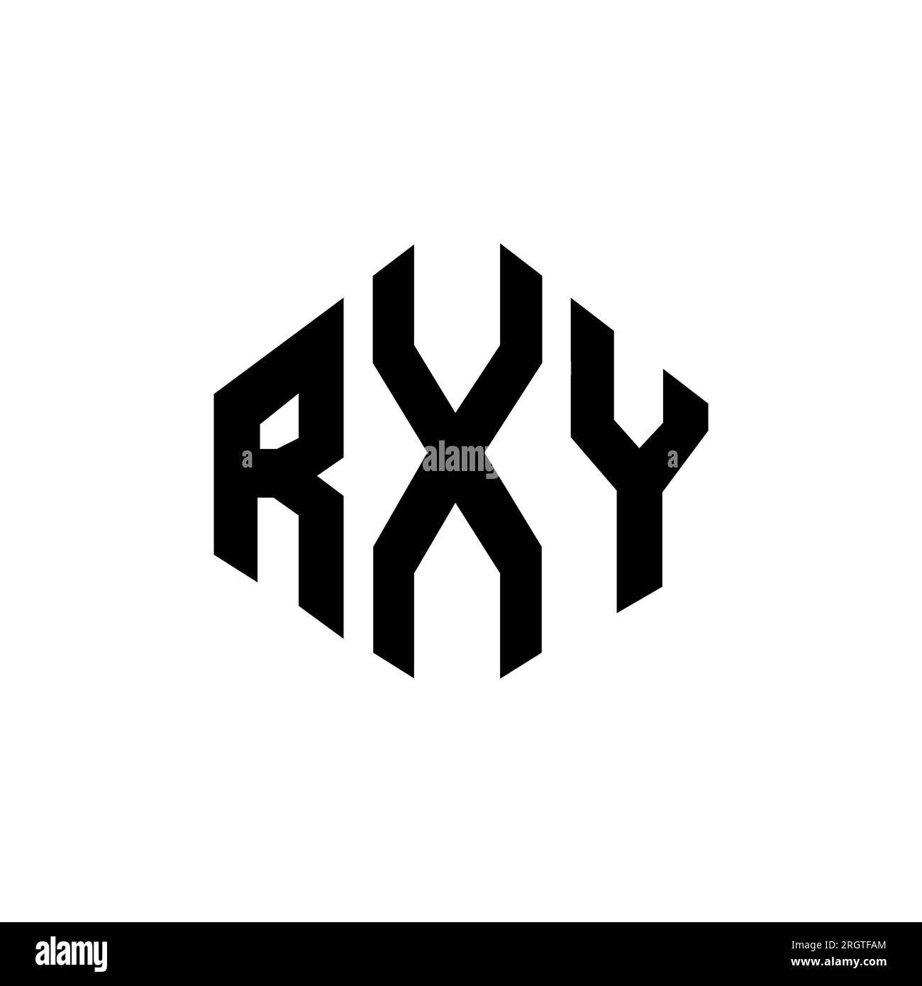 RXY letter logo design with polygon shape. RXY polygon and cube shape ...