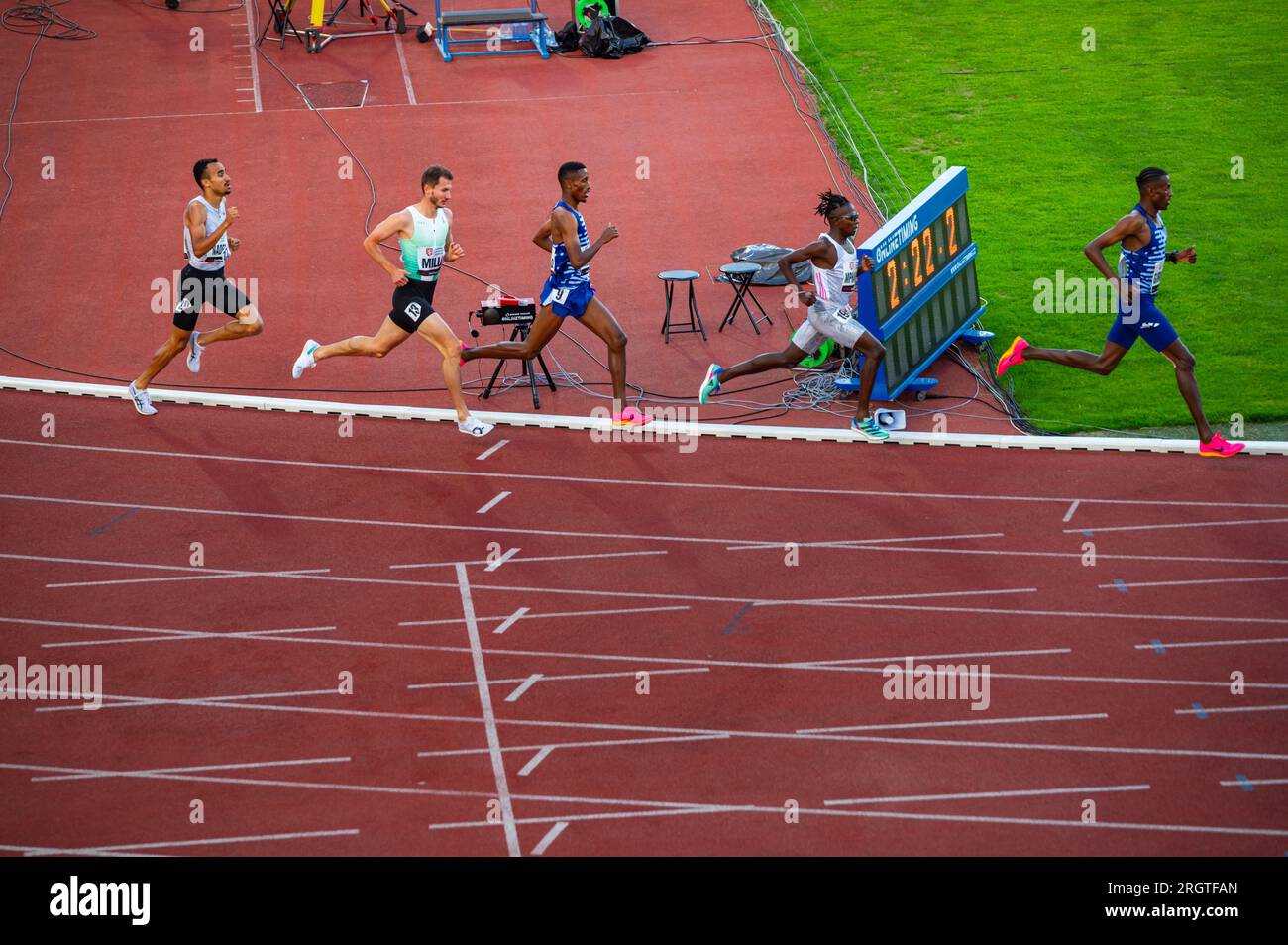 OSTRAVA, CZECHIA, JUNE 27, 2023: Men's 1500m Race Unfolds on the Track ...