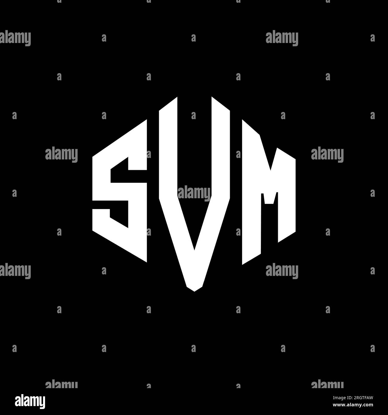 SVM letter logo design with polygon shape. SVM polygon and cube shape ...