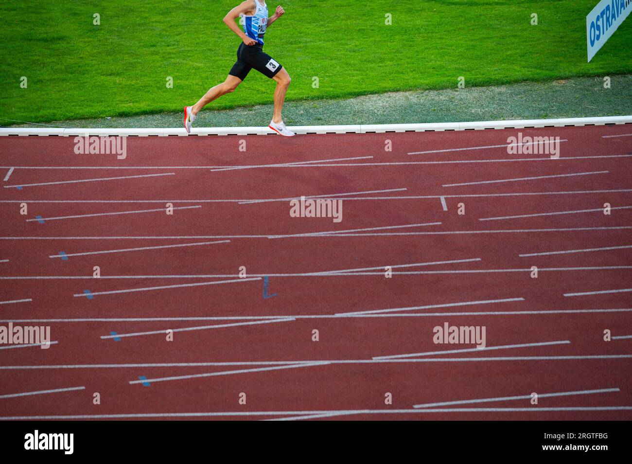 OSTRAVA, CZECHIA, JUNE 27, 2023: Legs of endurance Track and Field ...