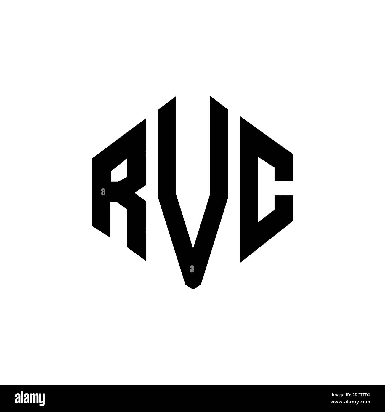 RVC letter logo design with polygon shape. RVC polygon and cube shape ...