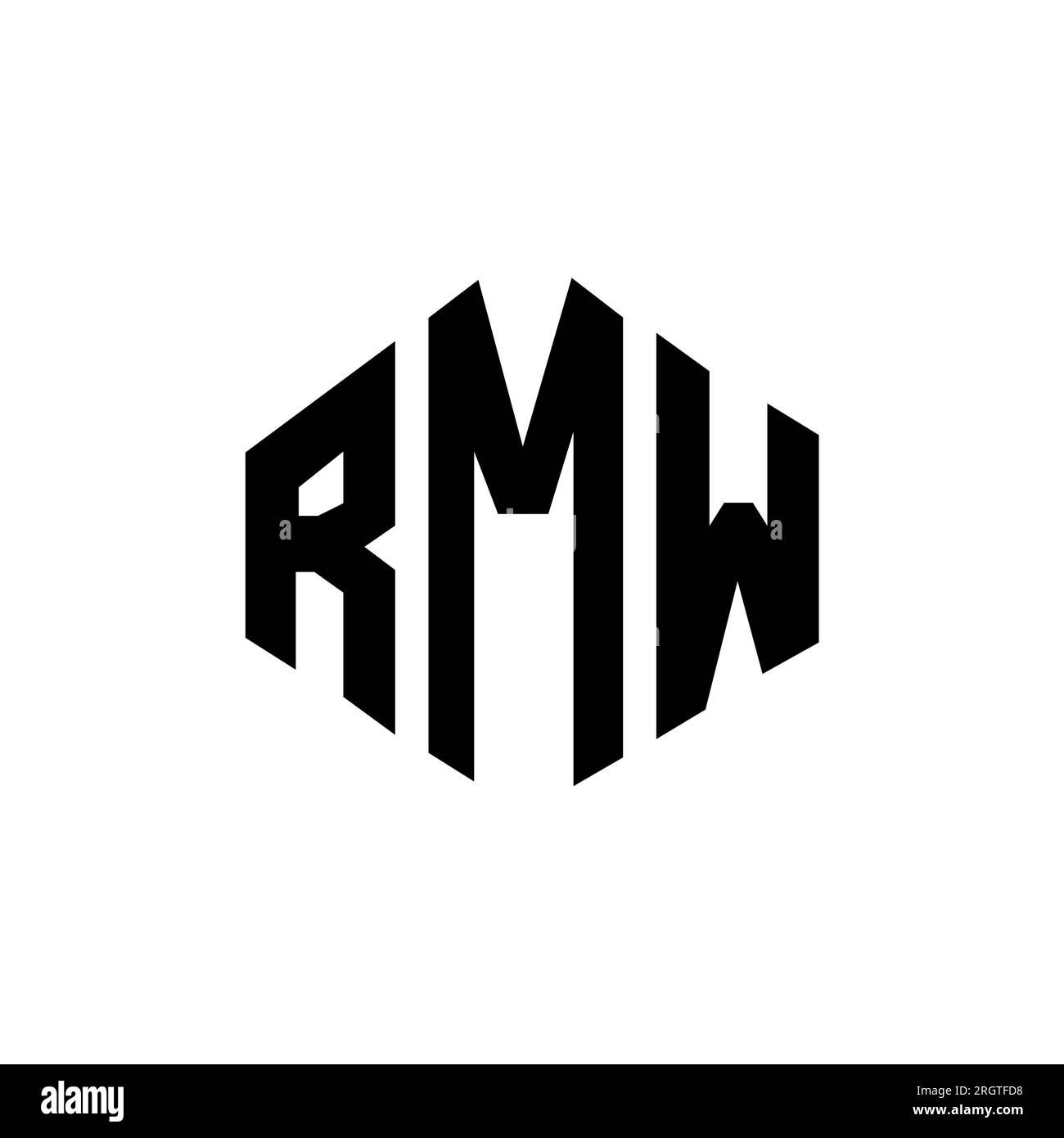 RMW letter logo design with polygon shape. RMW polygon and cube shape ...