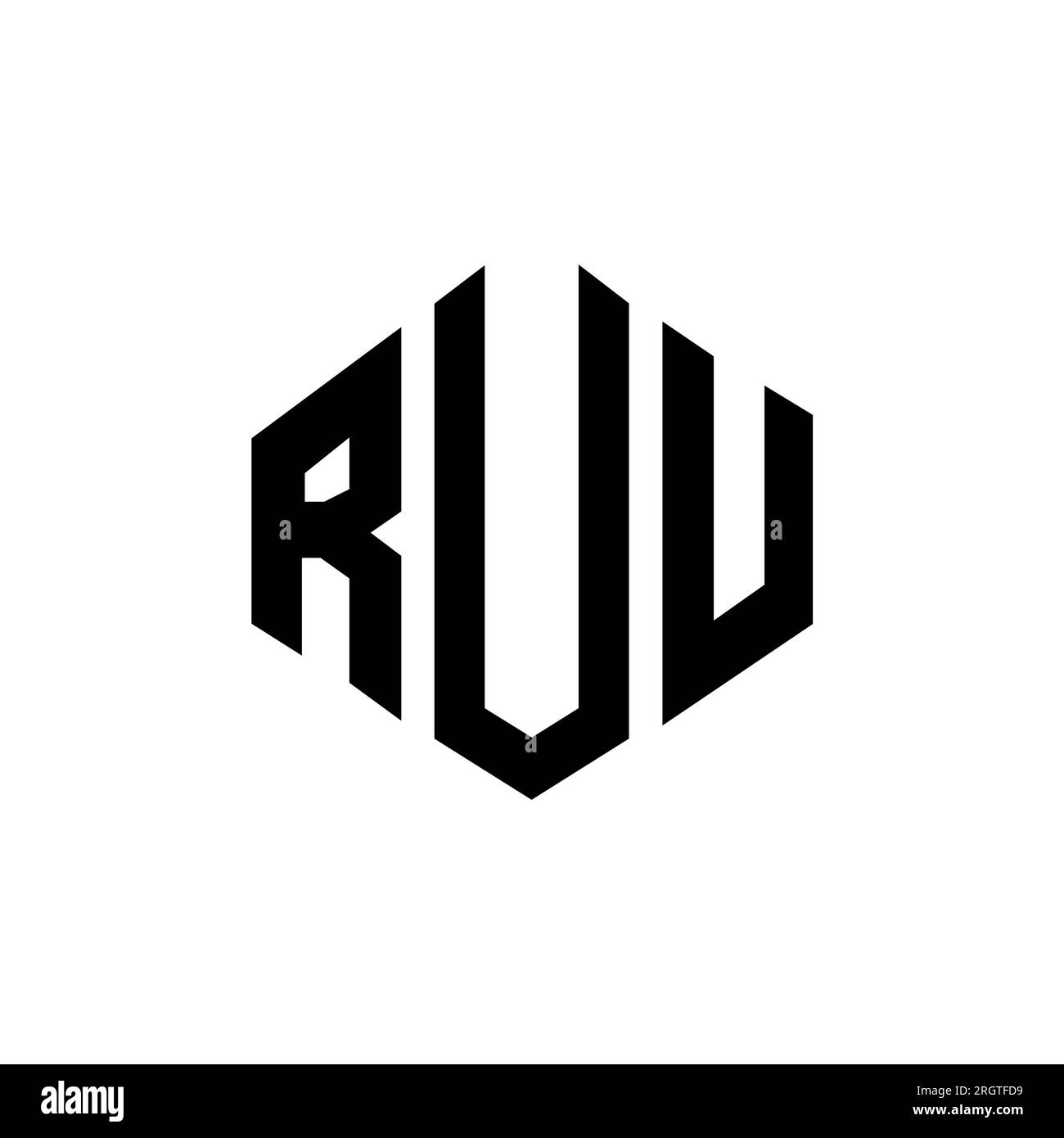 RUU letter logo design with polygon shape. RUU polygon and cube shape ...