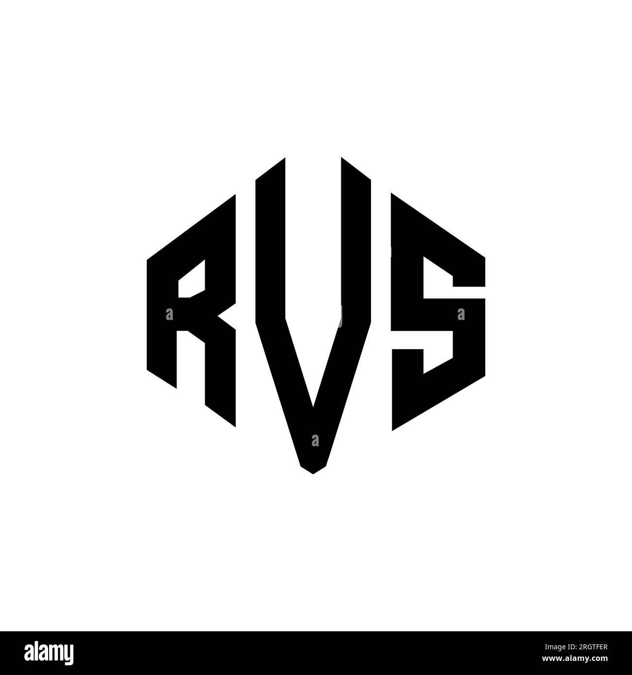 RVS letter logo design with polygon shape. RVS polygon and cube shape ...